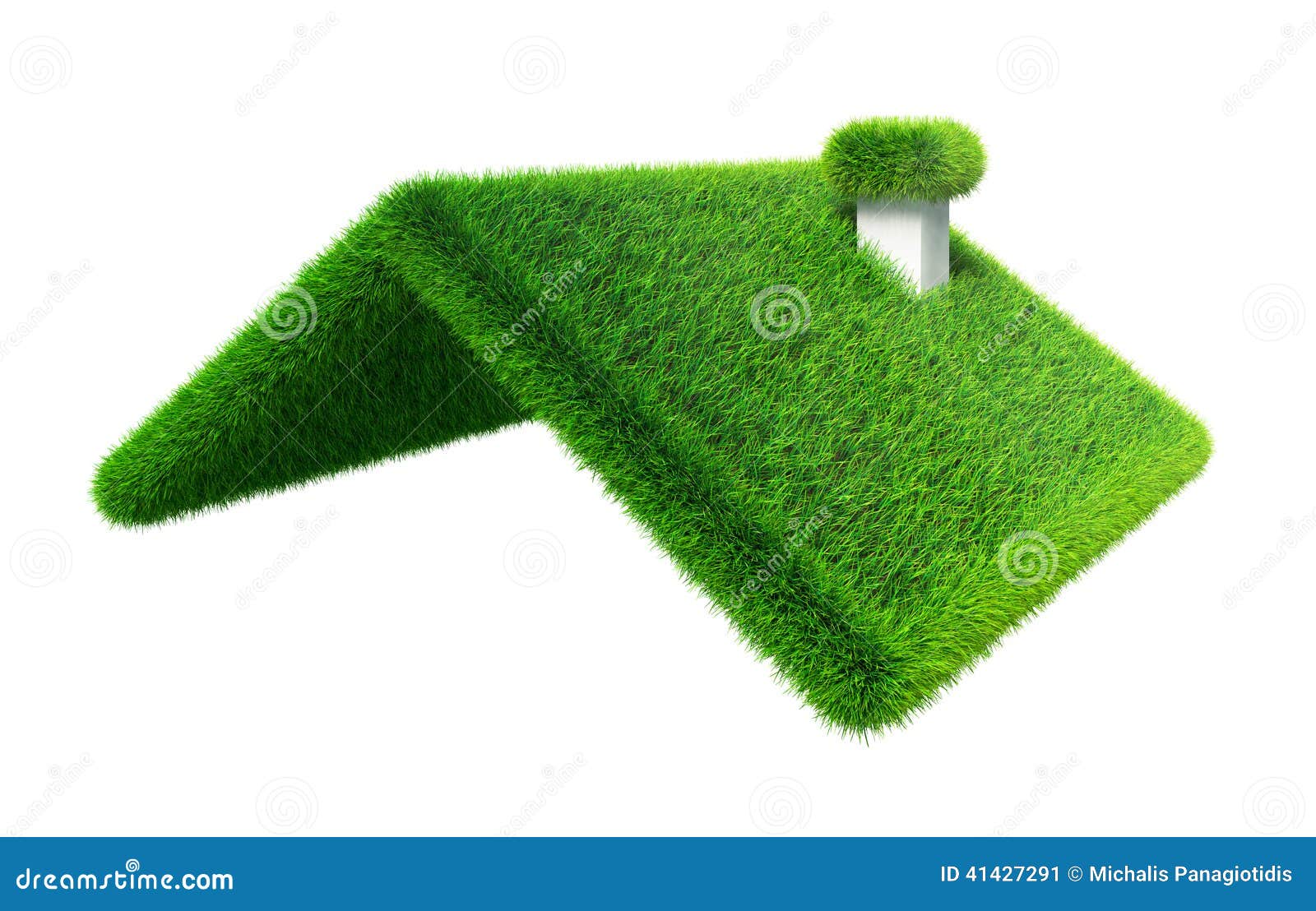 Het Groene Dak Van Het Grashuis Stock Illustratie - Illustration of ...