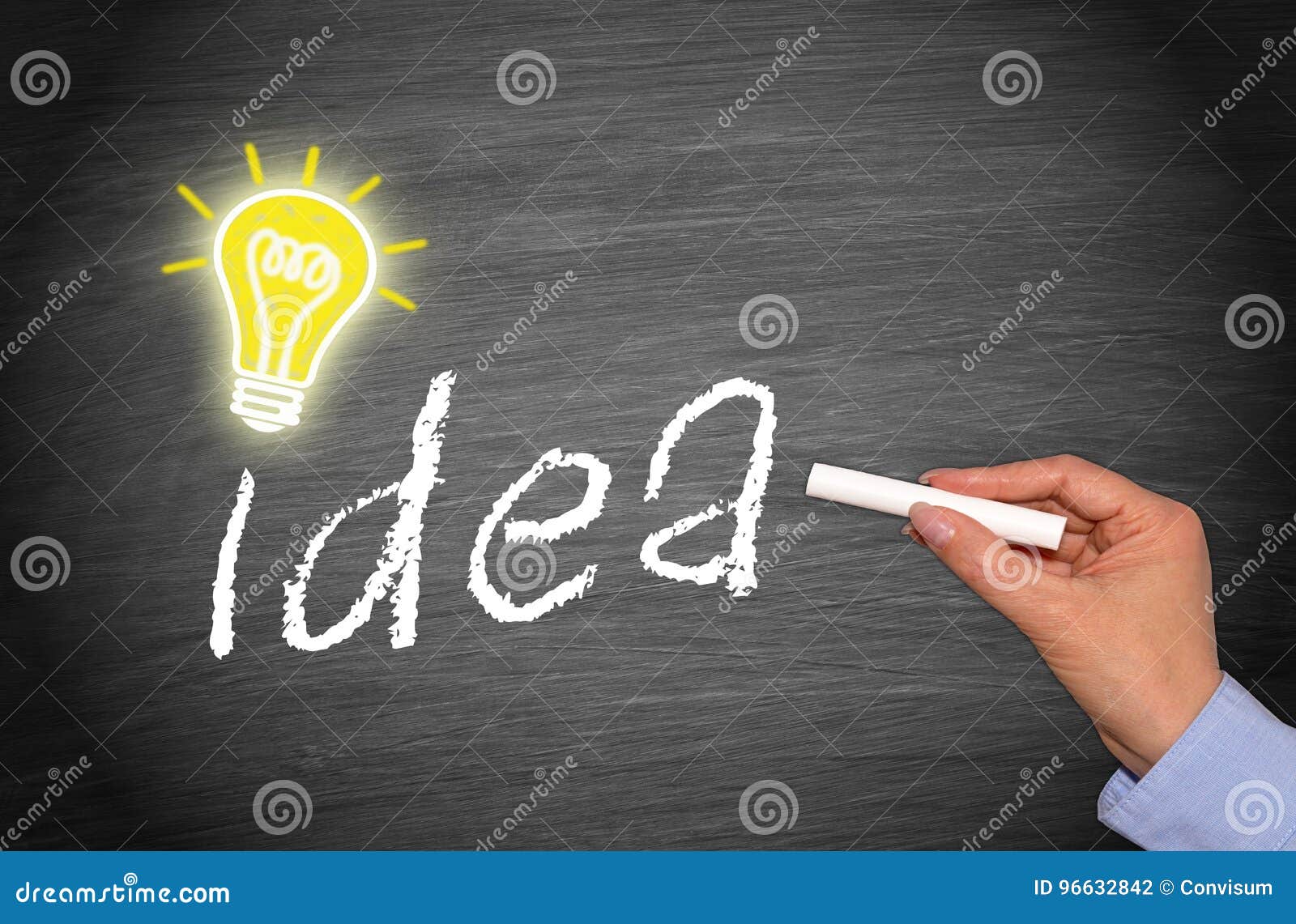 Het Grote Concept Van De Idee Gloeilamp Met Tekst Stock Foto - Image of ...