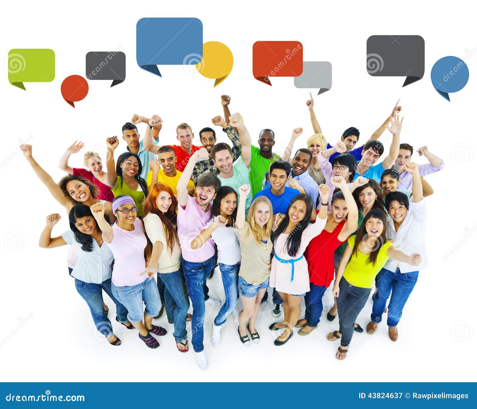 Het Grote Groep Mensen Vieren Stock Afbeelding - Image of geluk ...