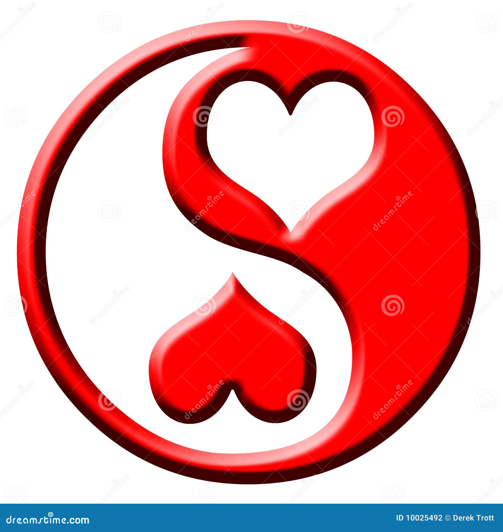 Het Hart Van De Liefde Yang Yin Stock Illustratie - Illustration of ...