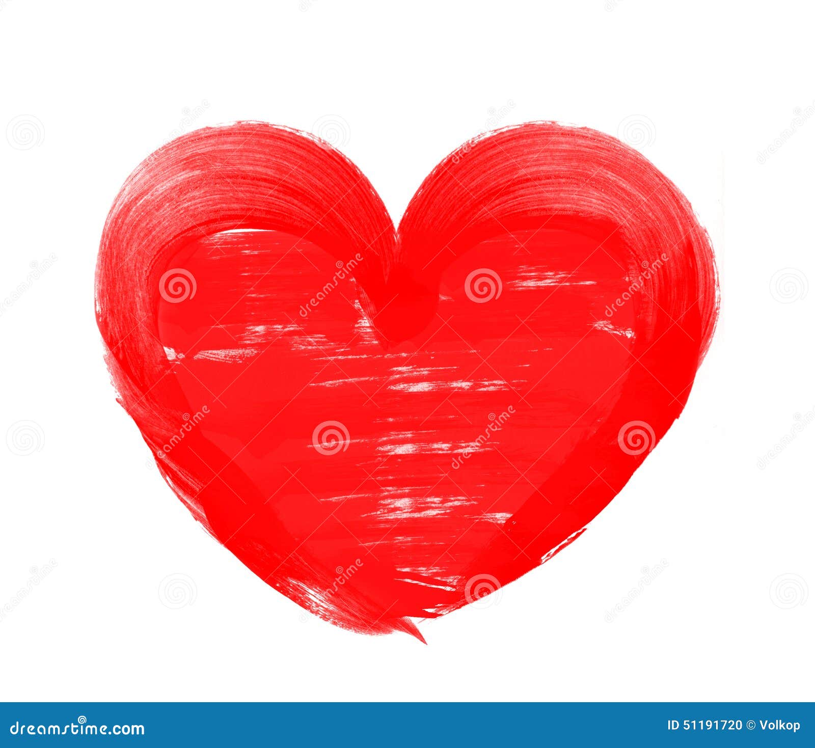 Het Hart Van De Liefdevorm Met Rode Verf Op Een Wit Wordt Getrokken Dat ...