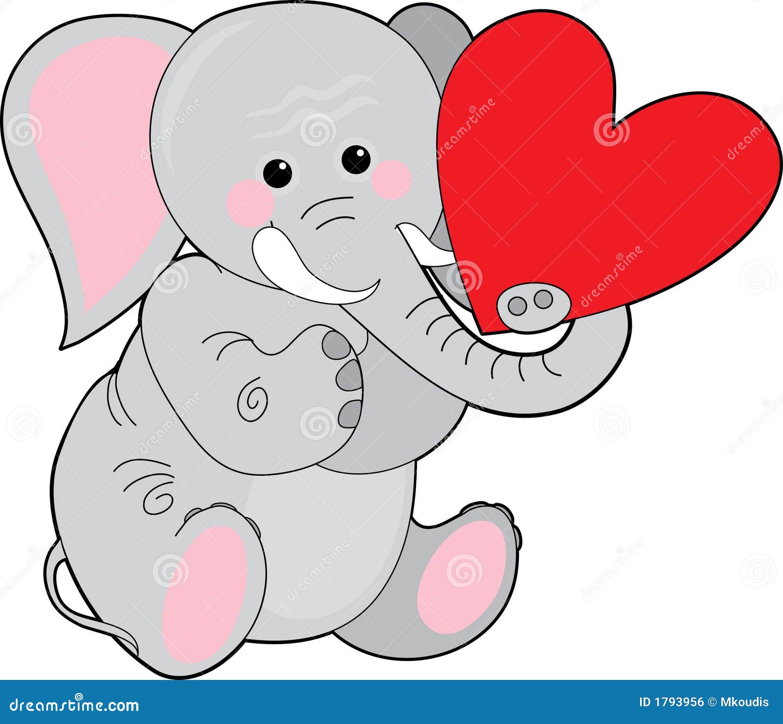 Het Hart van de olifant vector illustratie. Illustration of grijs - 1793956