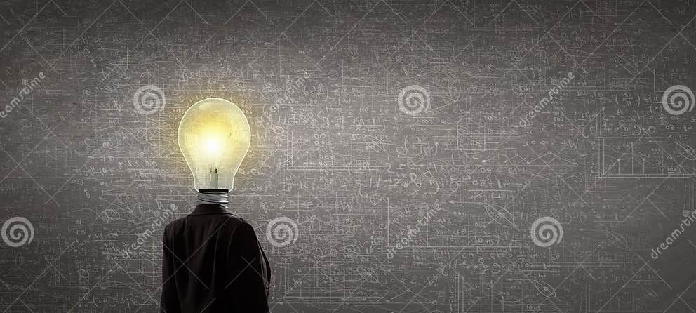 Het Hebben Van Groot Idee in Hoofd Stock Afbeelding - Image of leiding ...