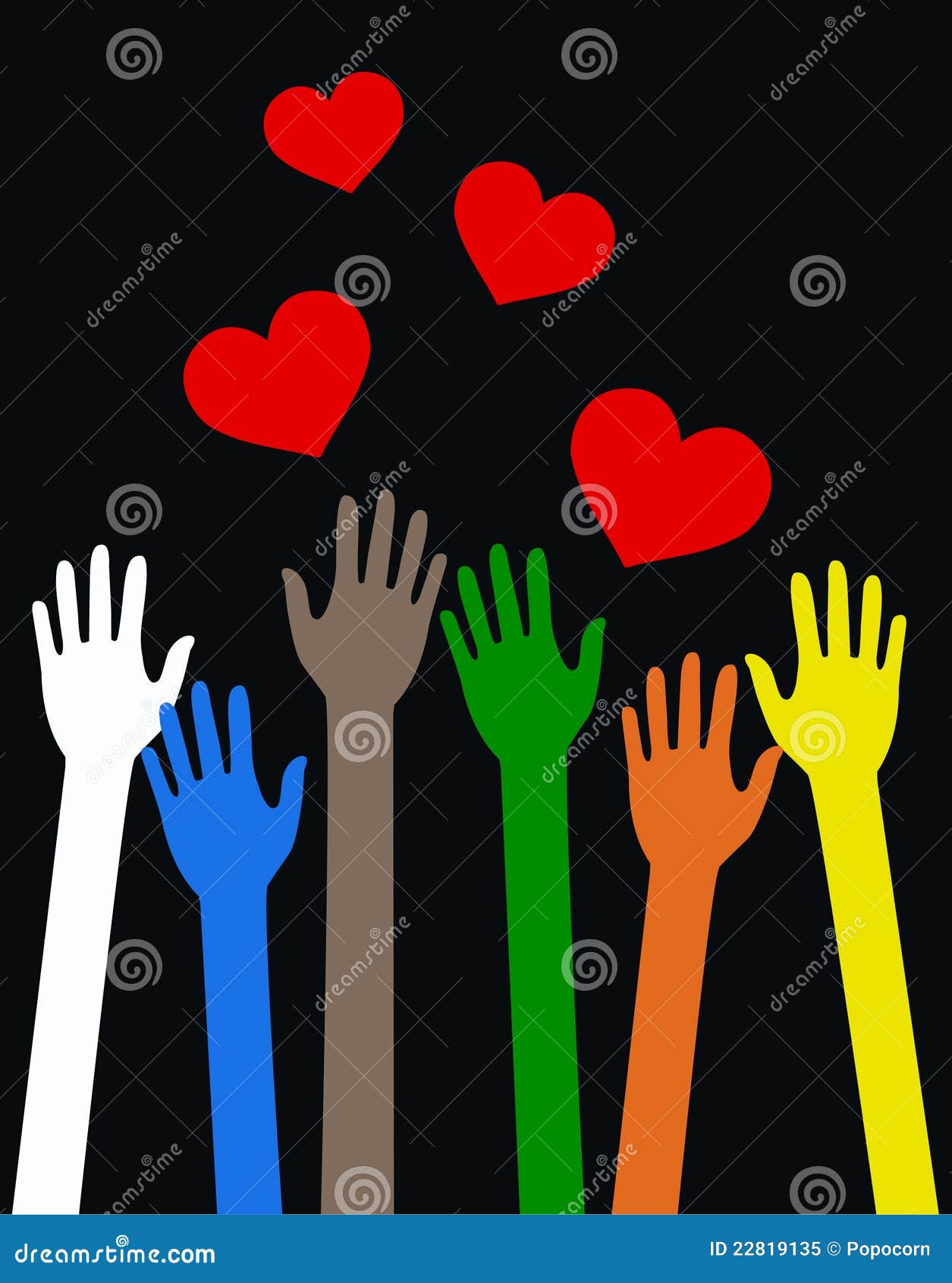 Het helpen van handen vector illustratie. Illustration of kleuren ...