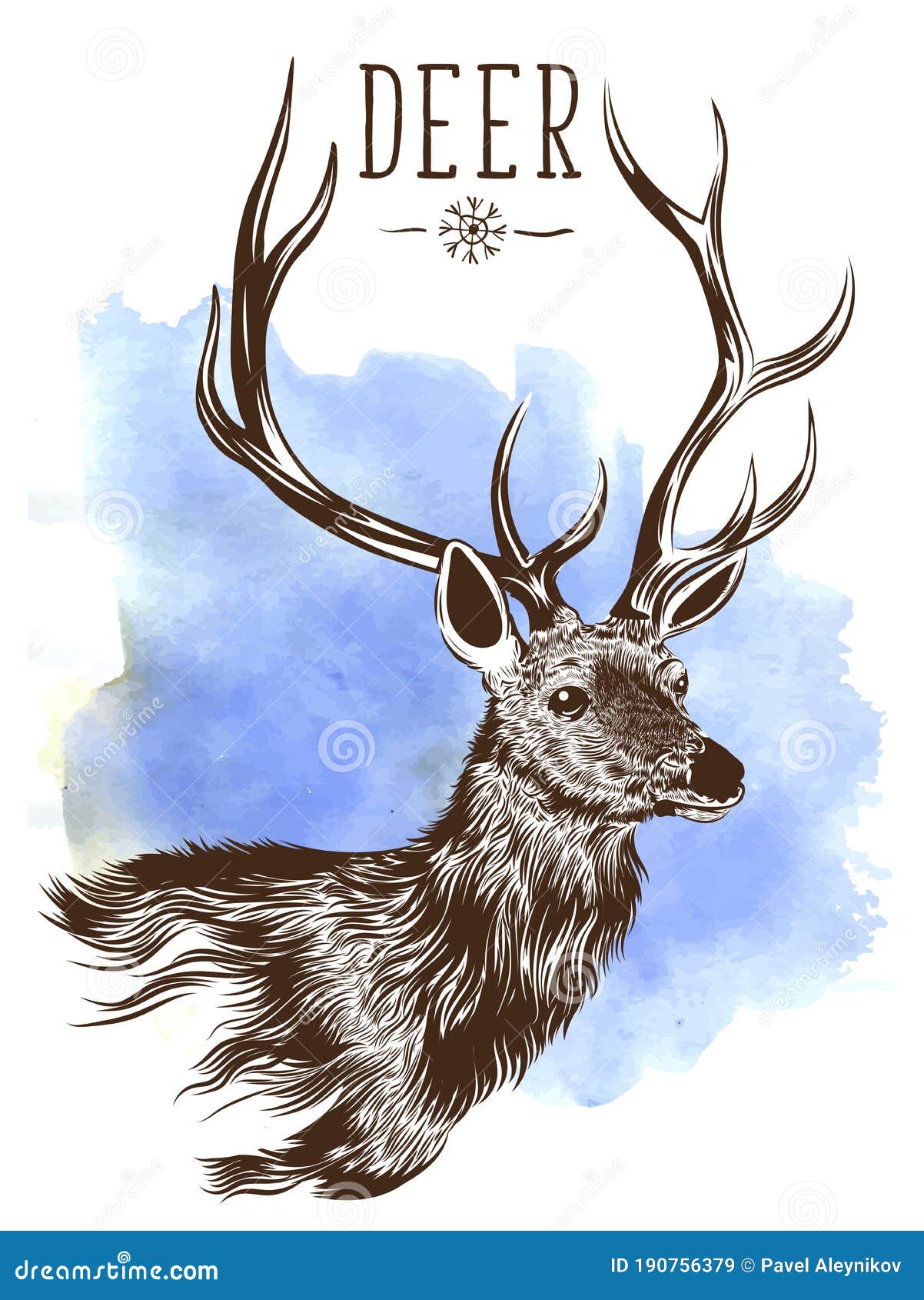 Het Hert. Met De Hand Getekend, Gestileerd Vectorafbeelding. Vector ...