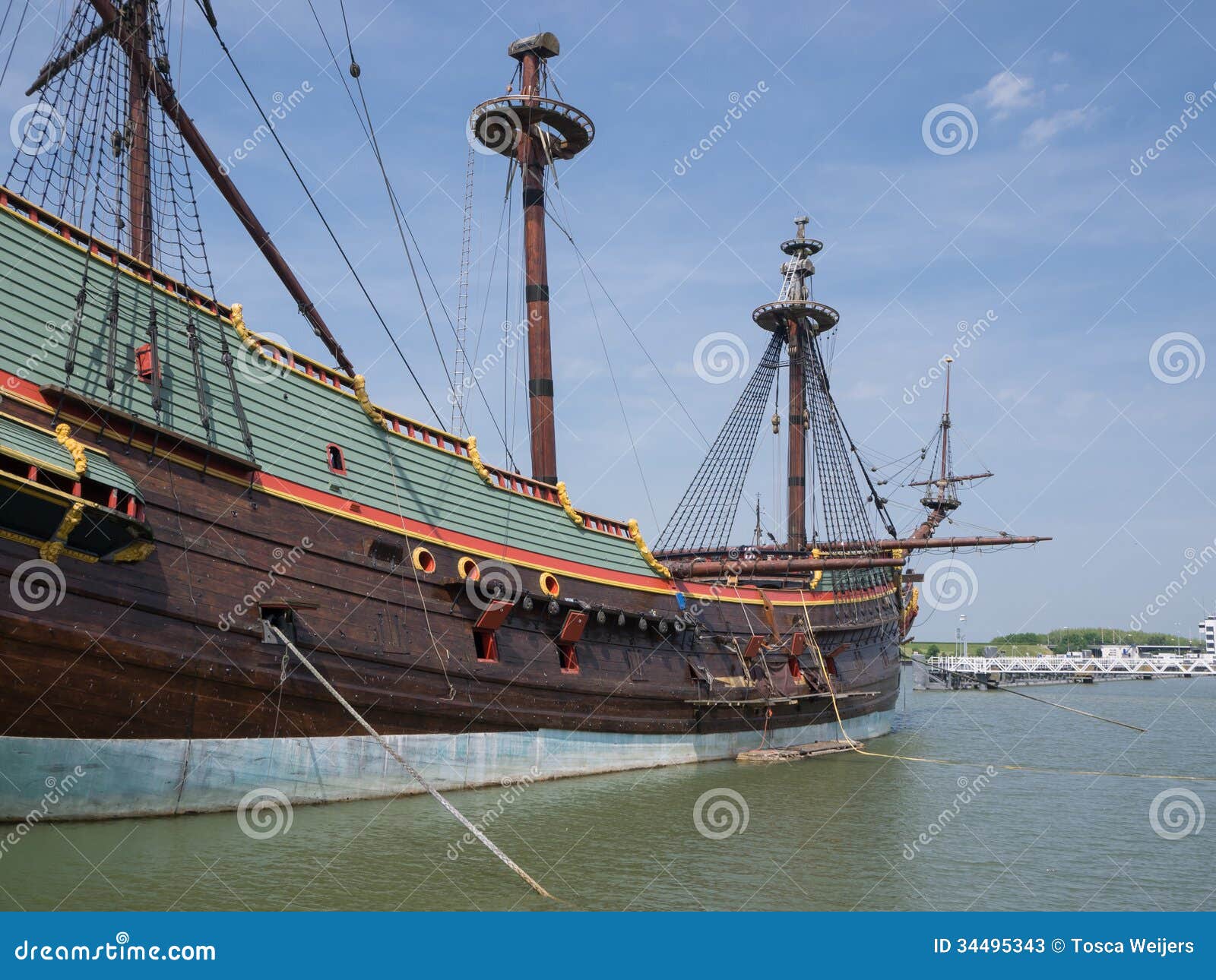 Het Historische Lange Schip Van Batavia Stock Afbeelding - Image of ...