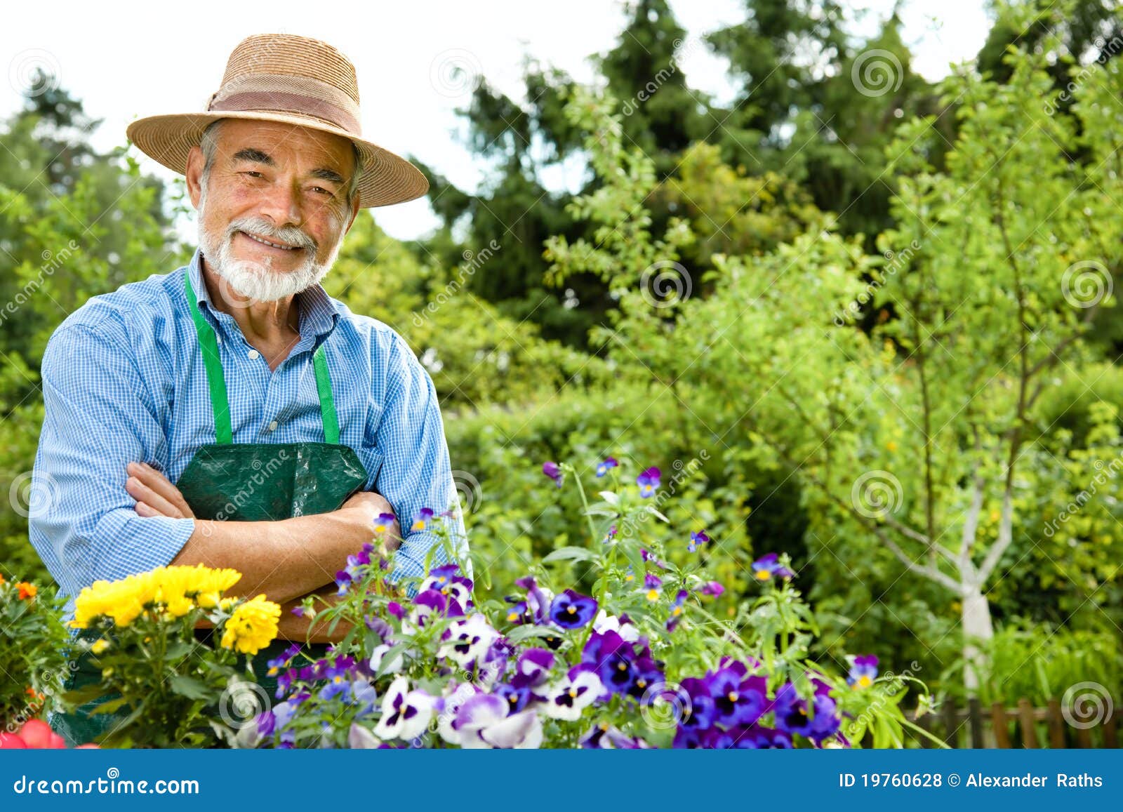 Het hogere mens tuinieren stock foto. Image of gelukkig - 19760628