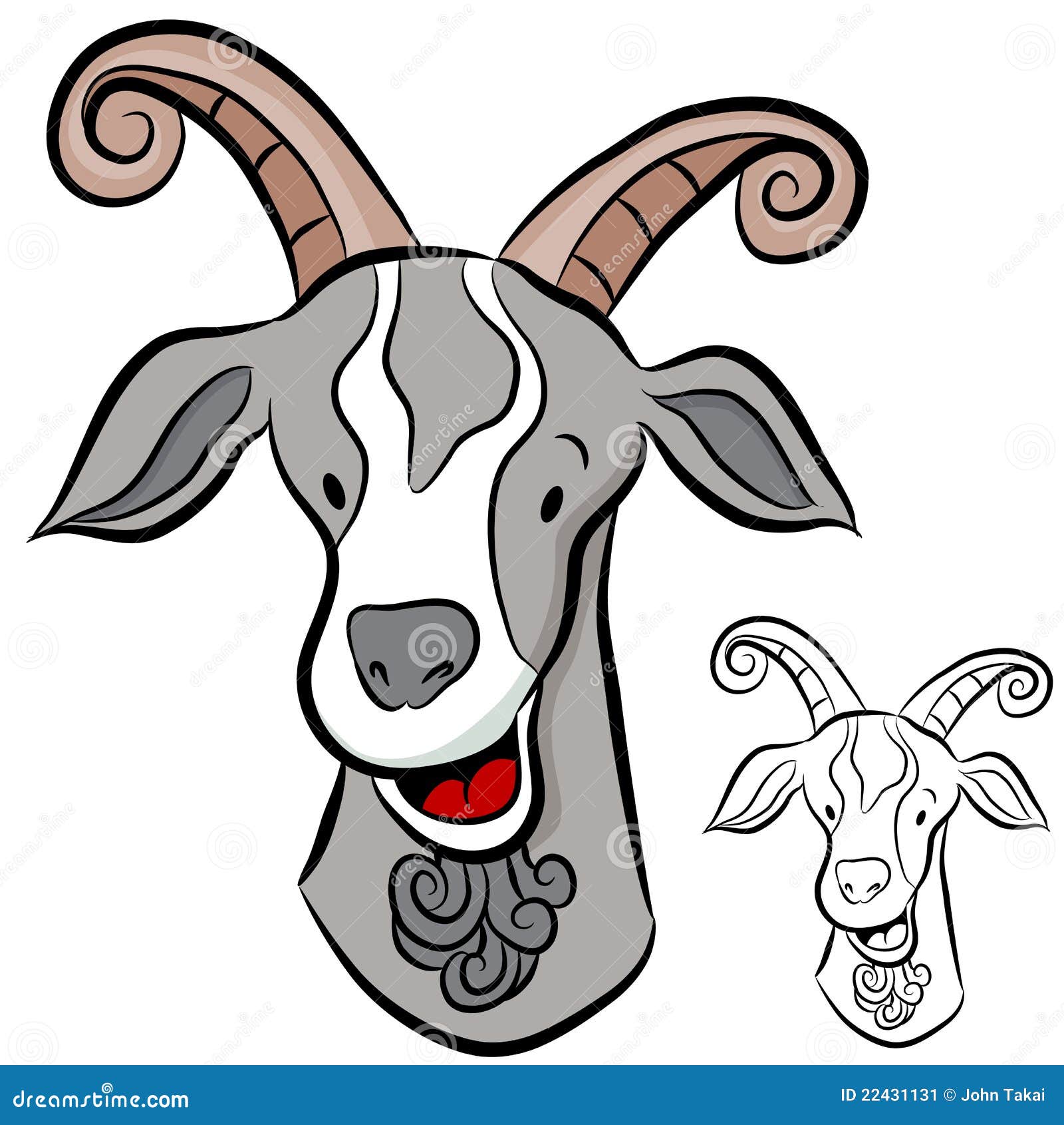 Het Hoofd van de geit vector illustratie. Illustration of beeldverhaal ...