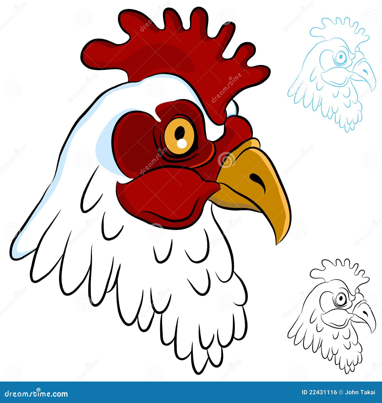 Het Hoofd van de kip vector illustratie. Illustration of lijn - 22431116