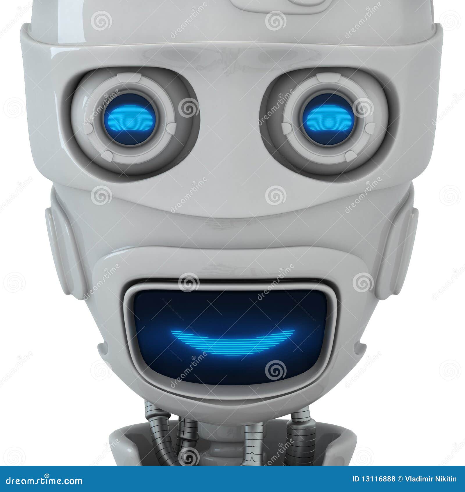 Het hoofd van de robot stock illustratie. Illustration of plastiek ...