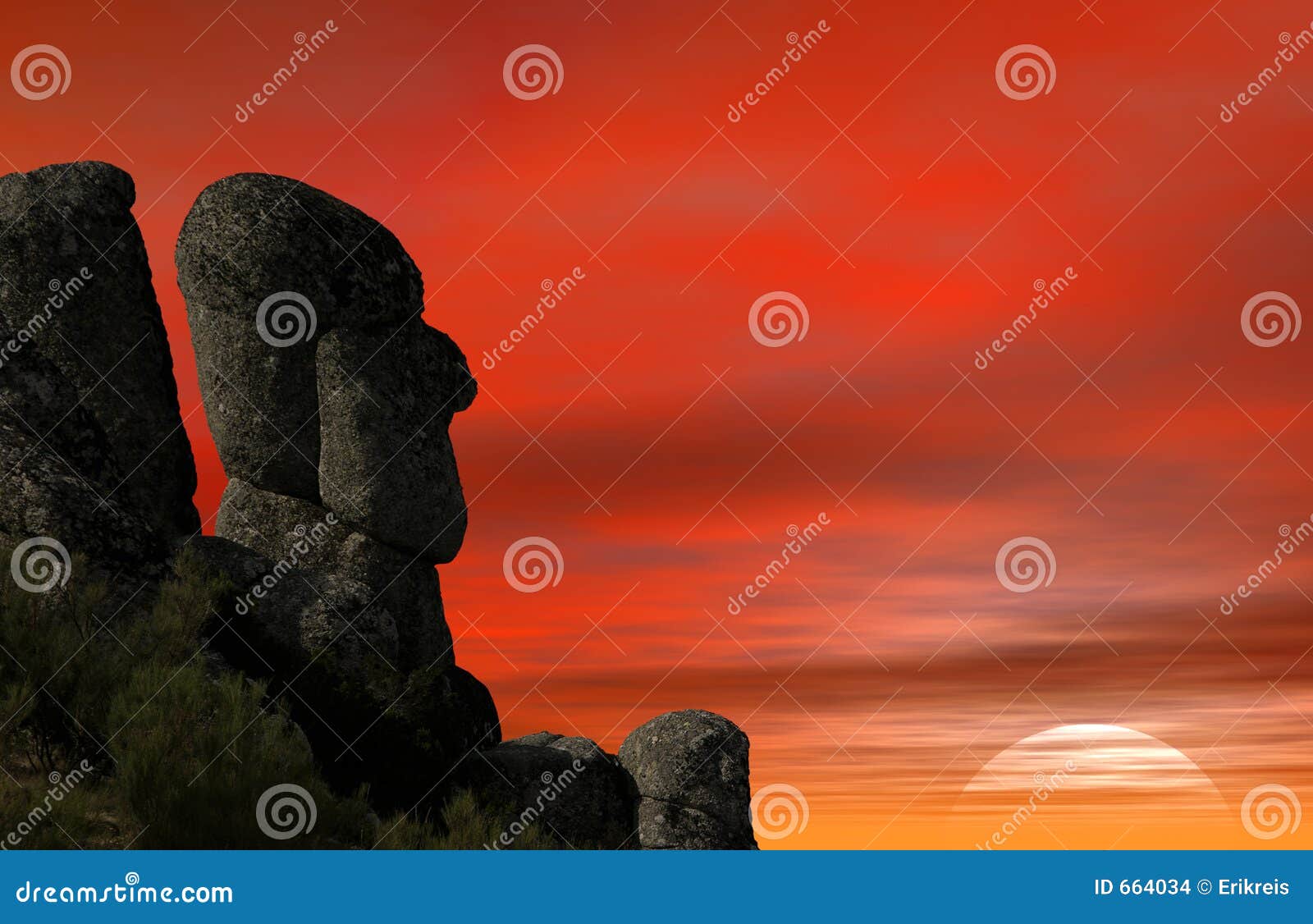 Het hoofd van de rots stock illustratie. Illustration of rood - 664034