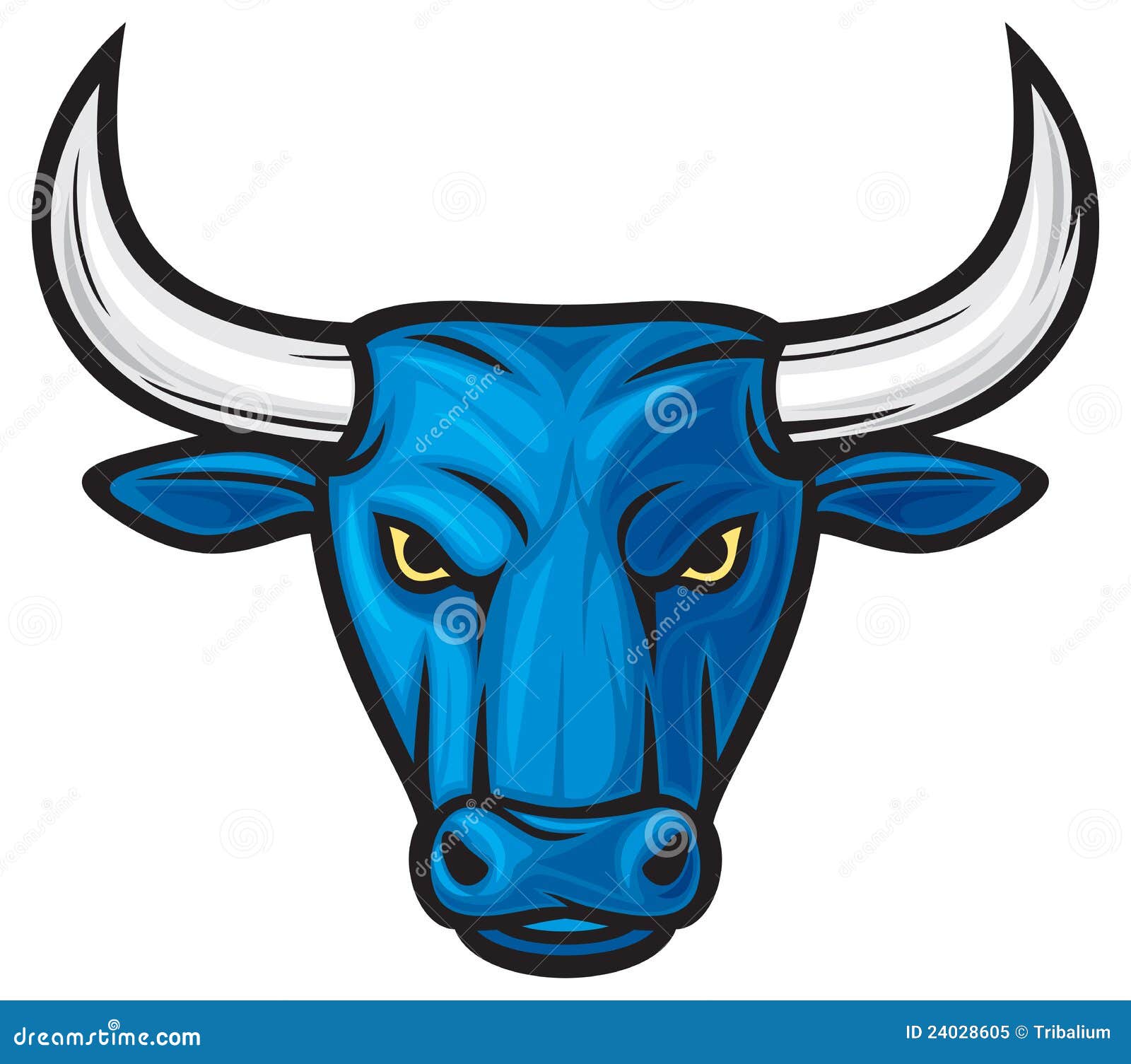 Het hoofd van de stier vector illustratie. Illustration of dier - 24028605