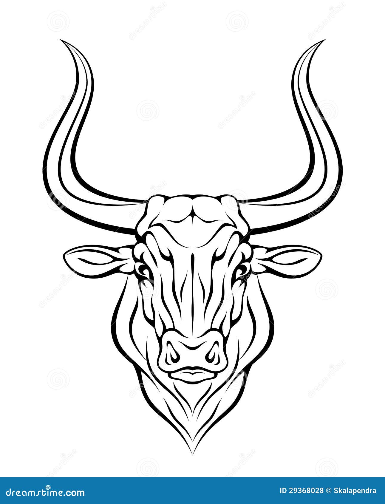Het hoofd van de stier vector illustratie. Illustration of reusachtig ...