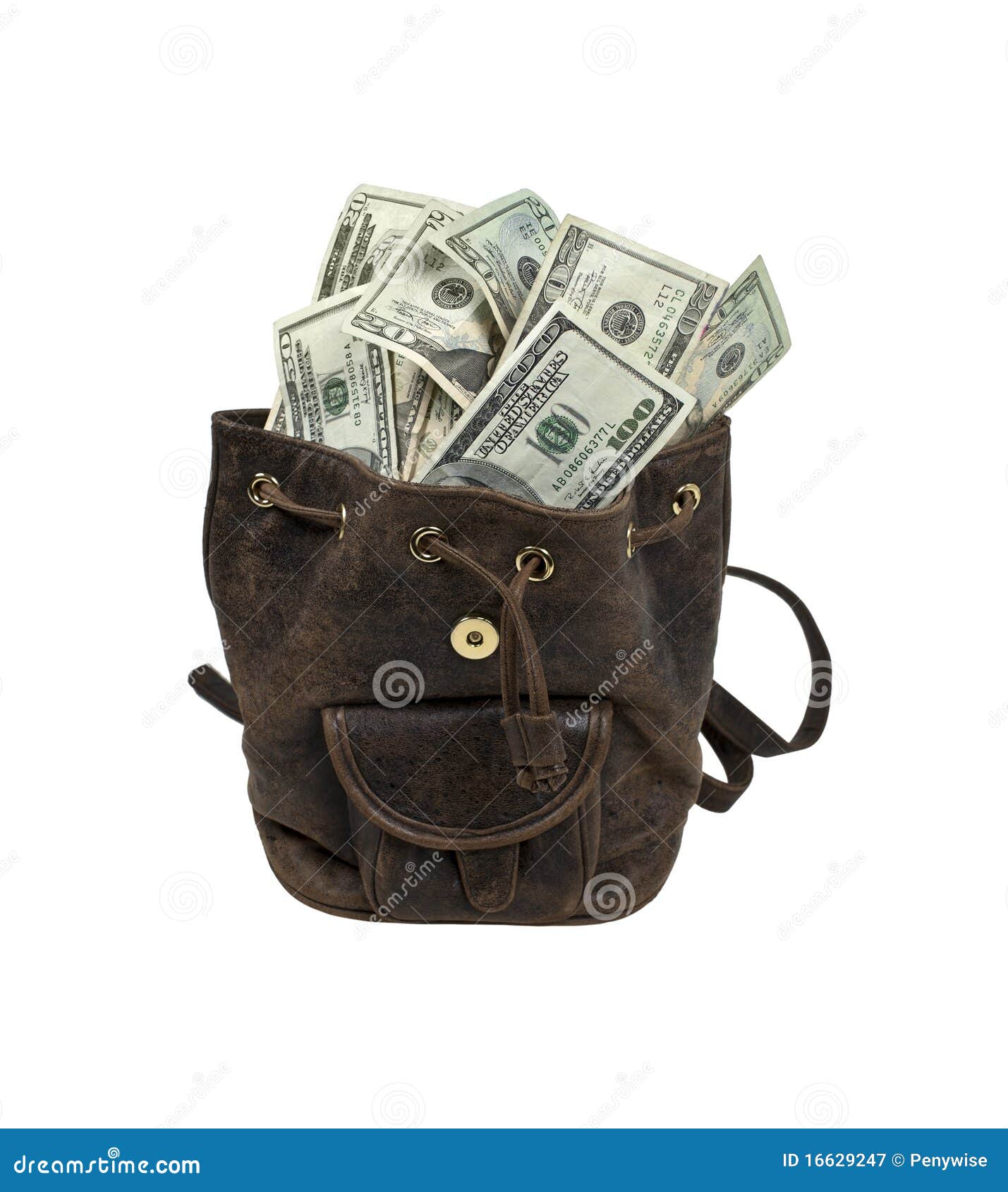 Het Hoogtepunt Van De Rugzak Van Geld Stock Afbeelding - Image of ...