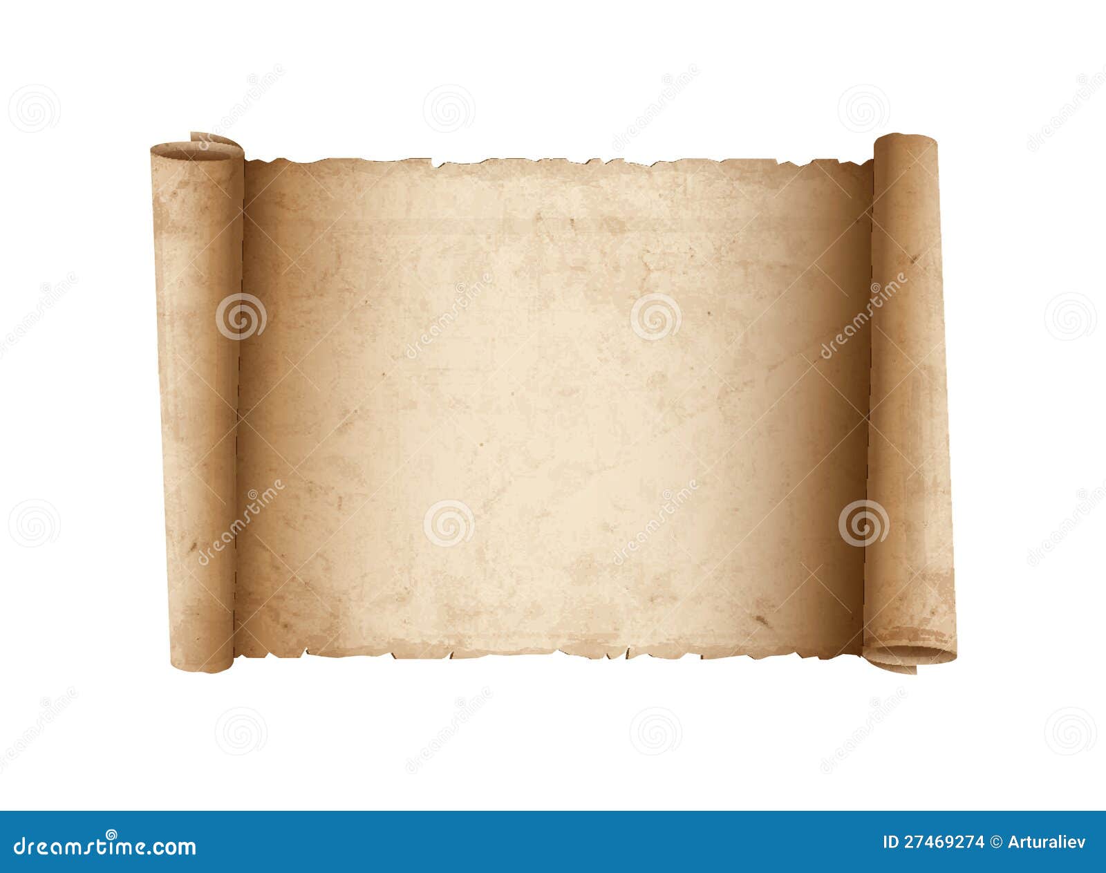 Het Horizontale Oude Document Van De Rol Vector Illustratie ...