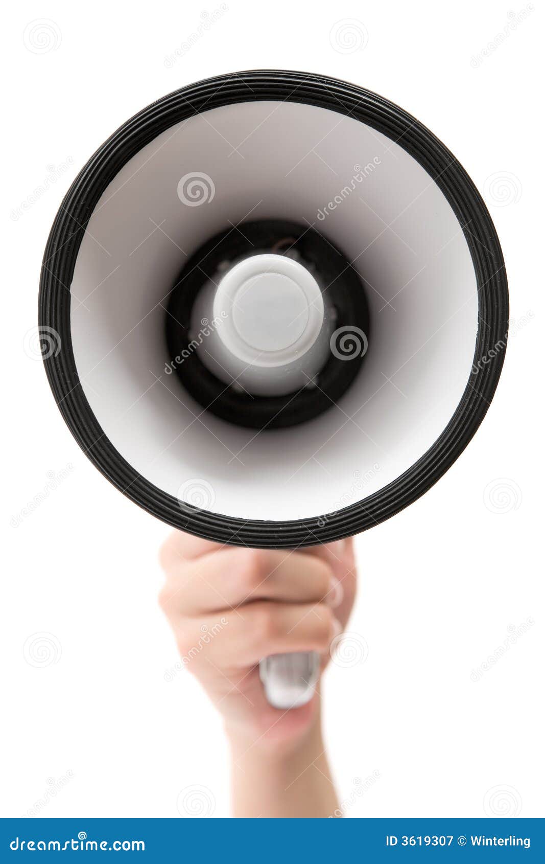 Het Houden Van Een Megafoon Stock Afbeelding - Image of megafoon ...