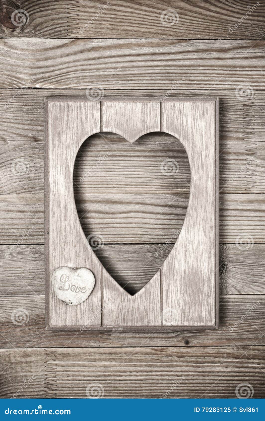 Het Houten Kader Van De Hartvorm Stock Afbeelding - Image of ontwerp ...