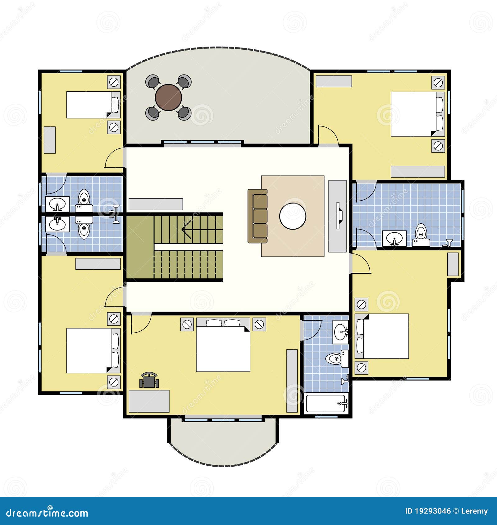 Het Huis Van Het Plan Van De Architectuur Van Floorplan Vector ...