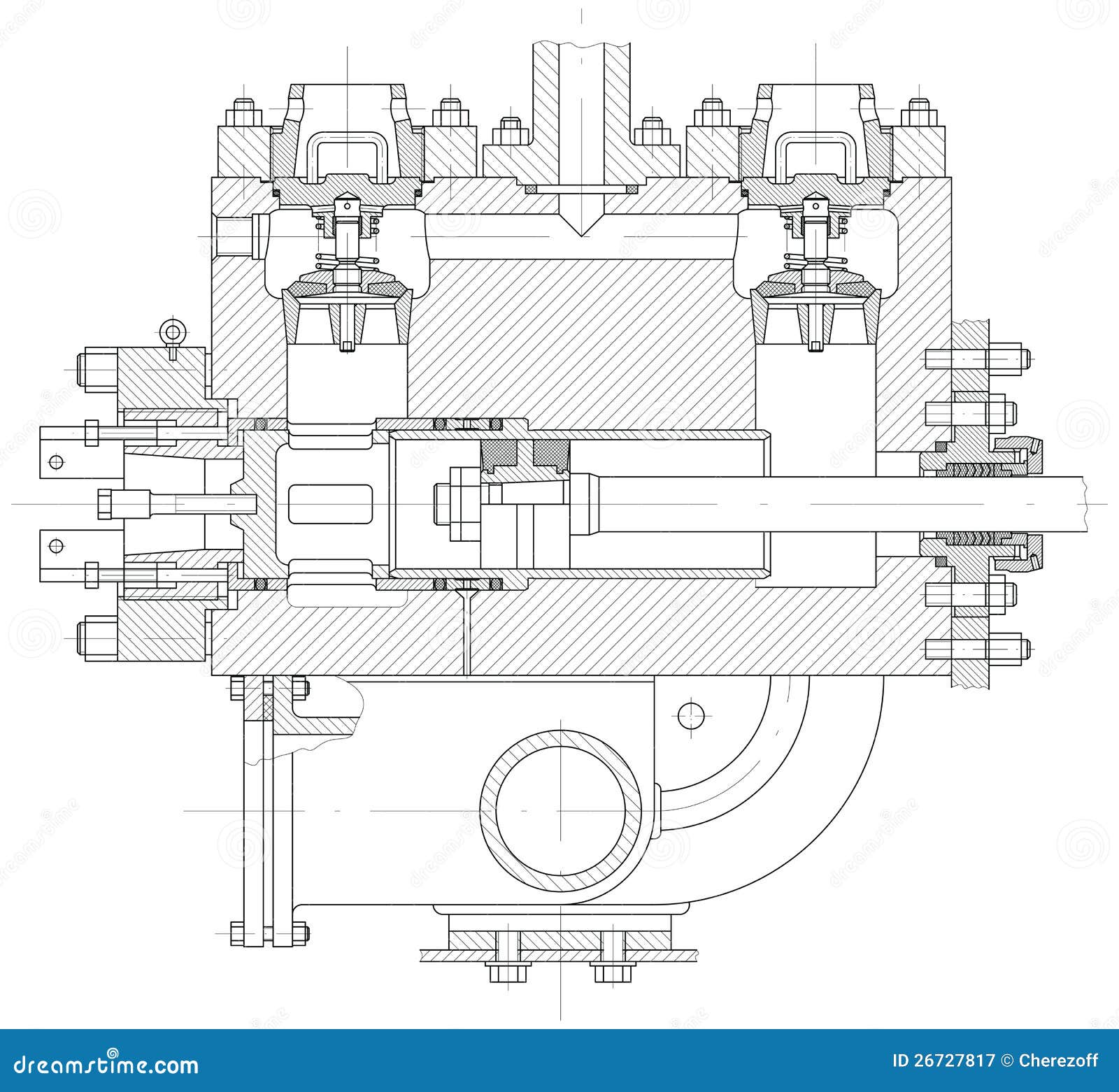 Het Hydraulische Deel Van De Zuigerpomp Stock Illustratie ...