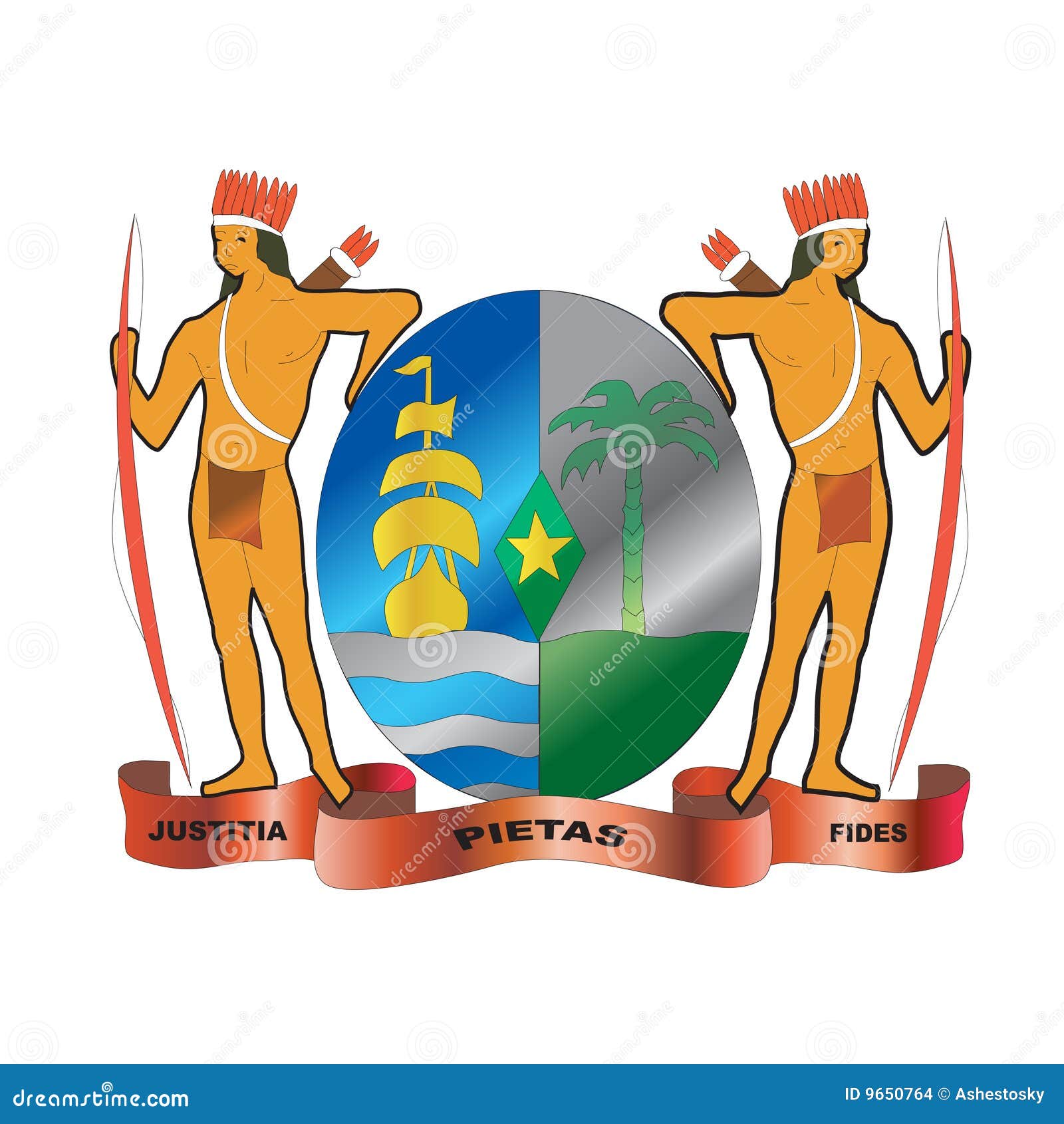 Het Inheemse Wapenschild Van De Suriname Vector Illustratie ...