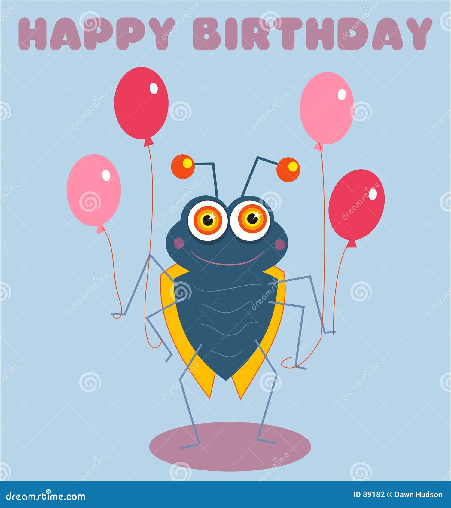 Het Insect Van De Verjaardag Vector Illustratie - Illustration of leuk ...