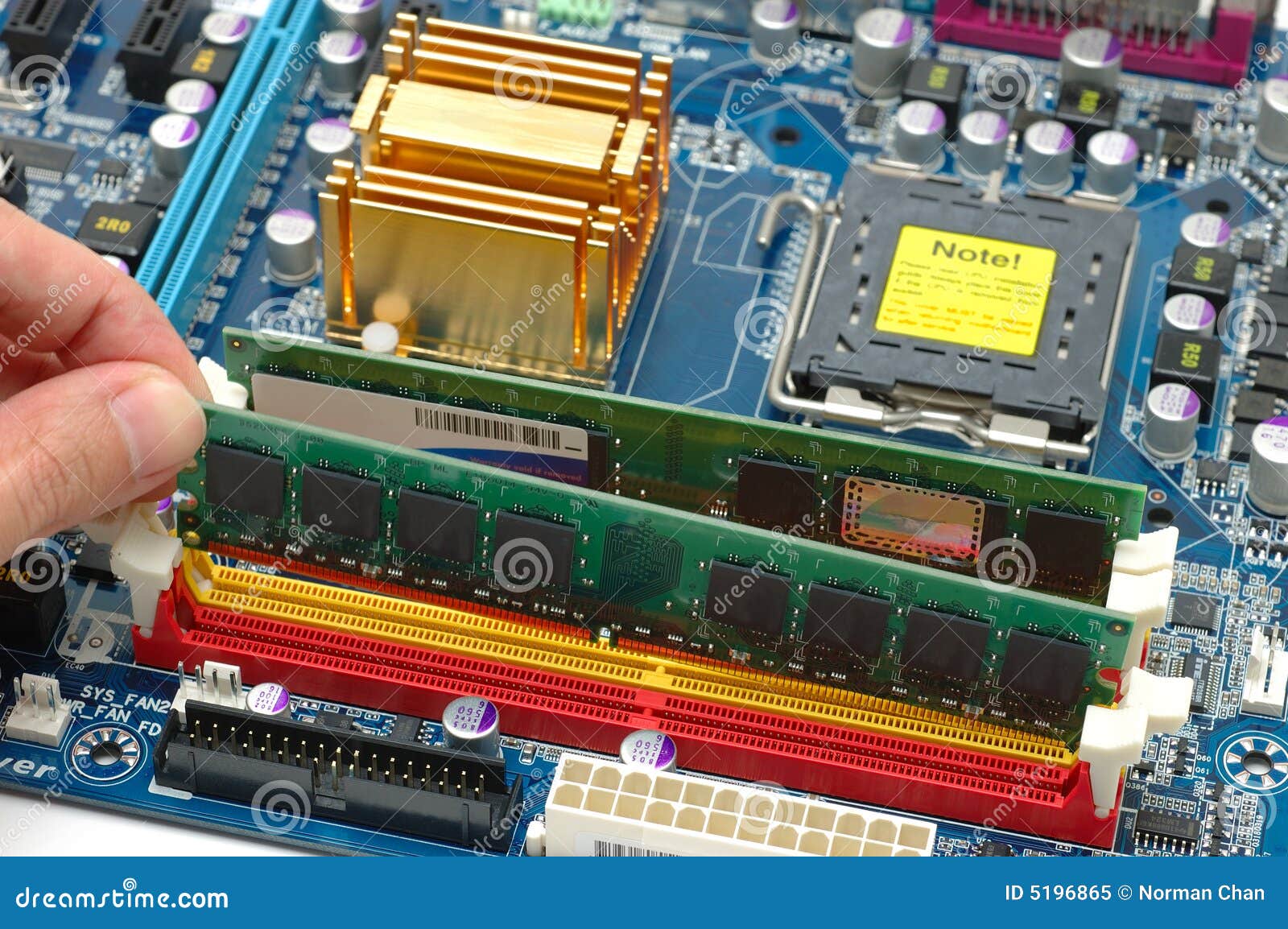 Het Installeren Van Computerram Stock Afbeelding - Image of raad ...