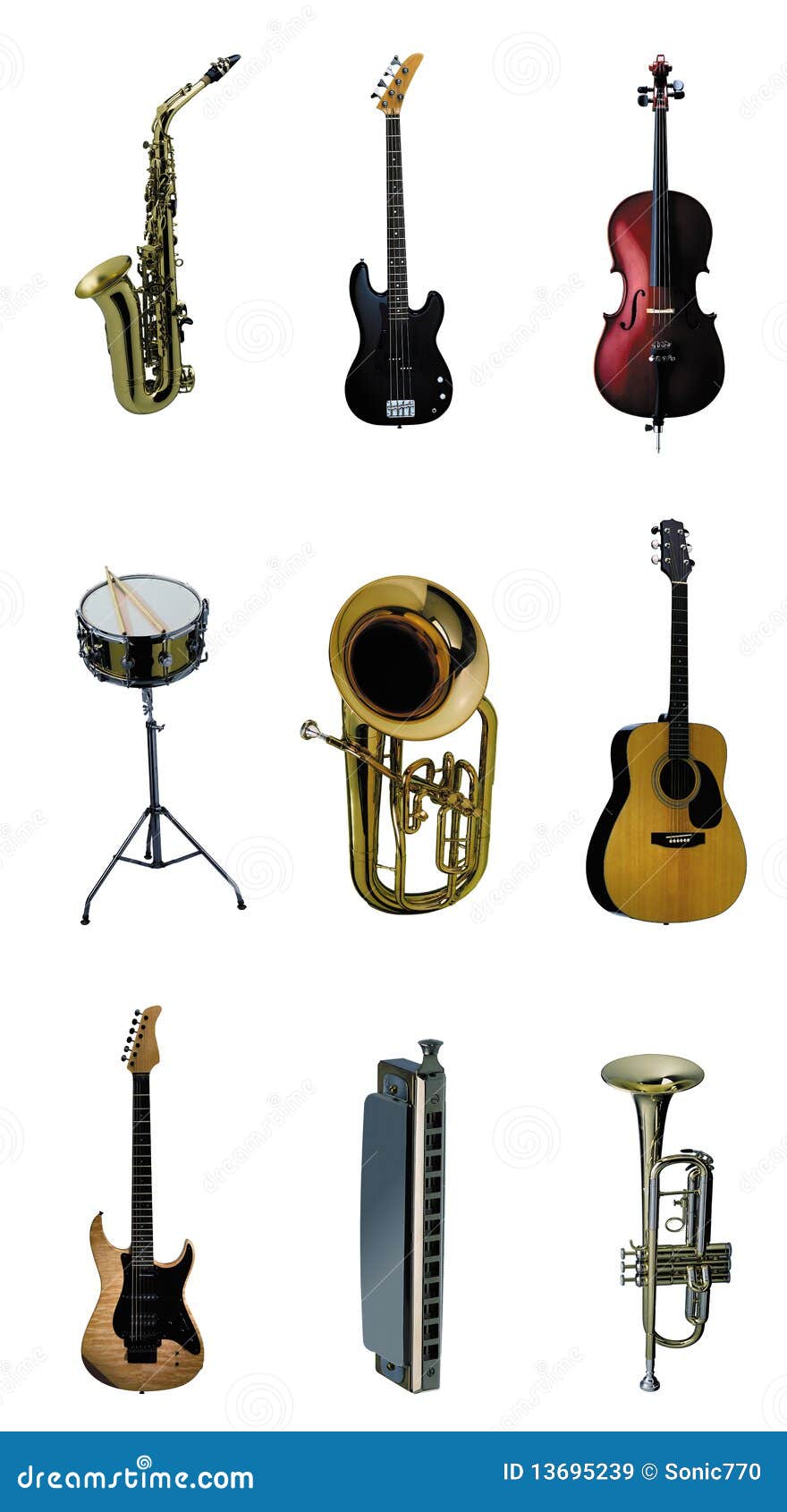 Het Instrument Van De Muziek Stock Illustratie - Illustration of rood ...