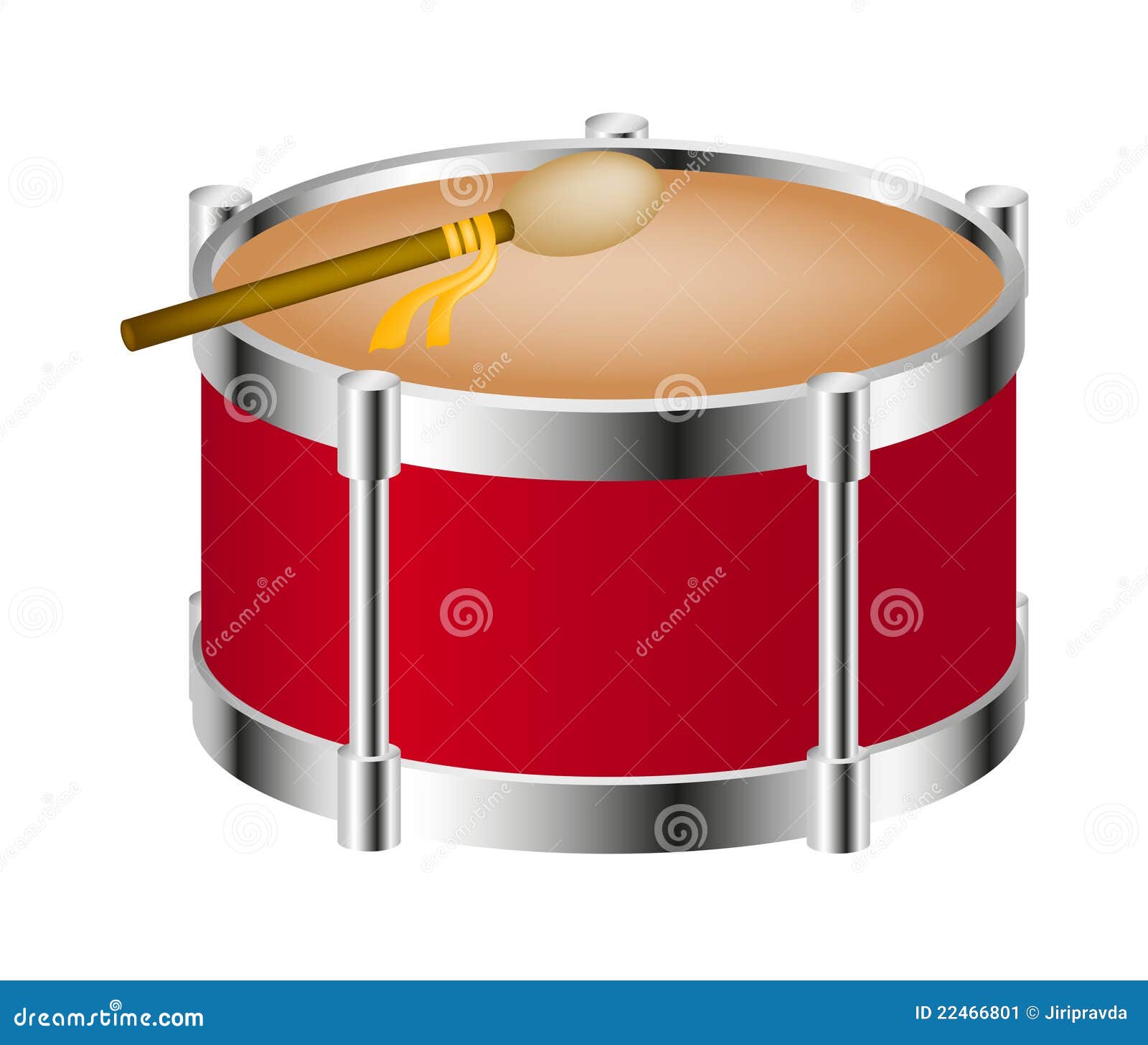 Het Instrument Van De Trommel Met Grote Trommelstok Vector Illustratie ...