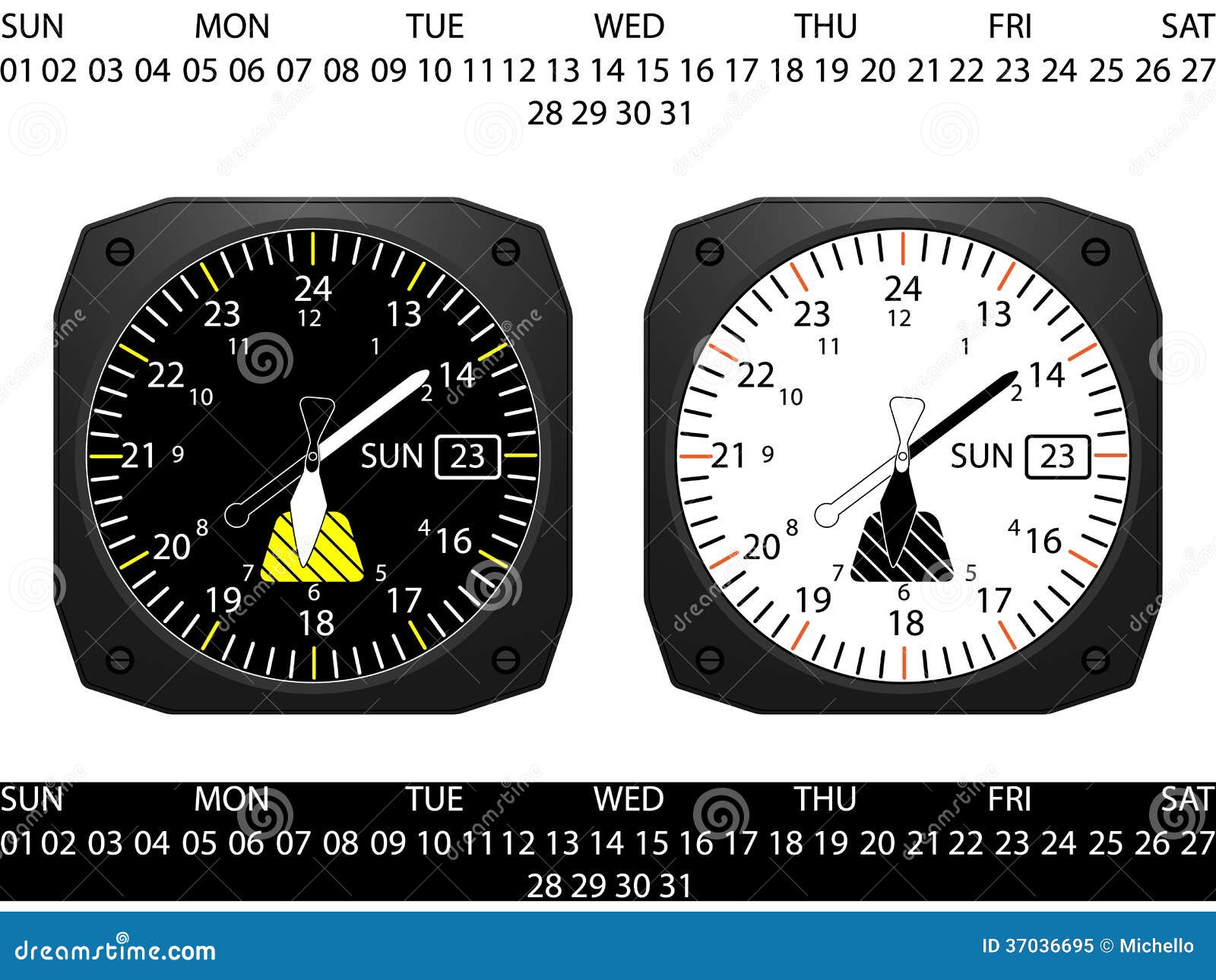 Het Instrumentenklok Van De Vliegtuigcockpit Vector Illustratie ...