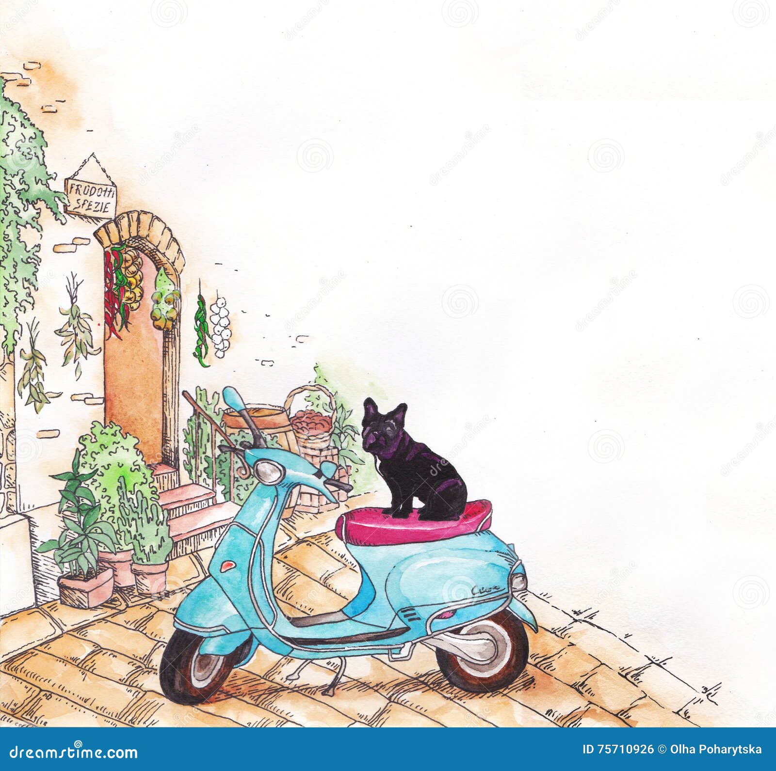 Het Italiaanse Dagelijkse Leven Stock Illustratie - Illustration of ...