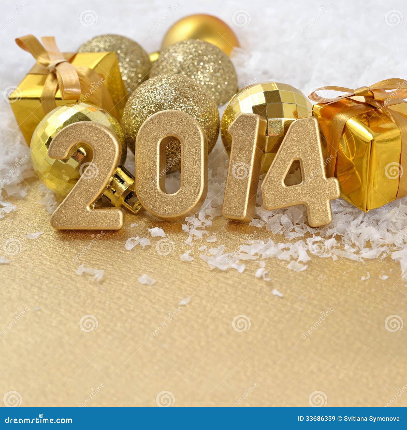 Het Jaar Gouden Cijfers Van 2014 Stock Afbeelding - Image of gouden ...