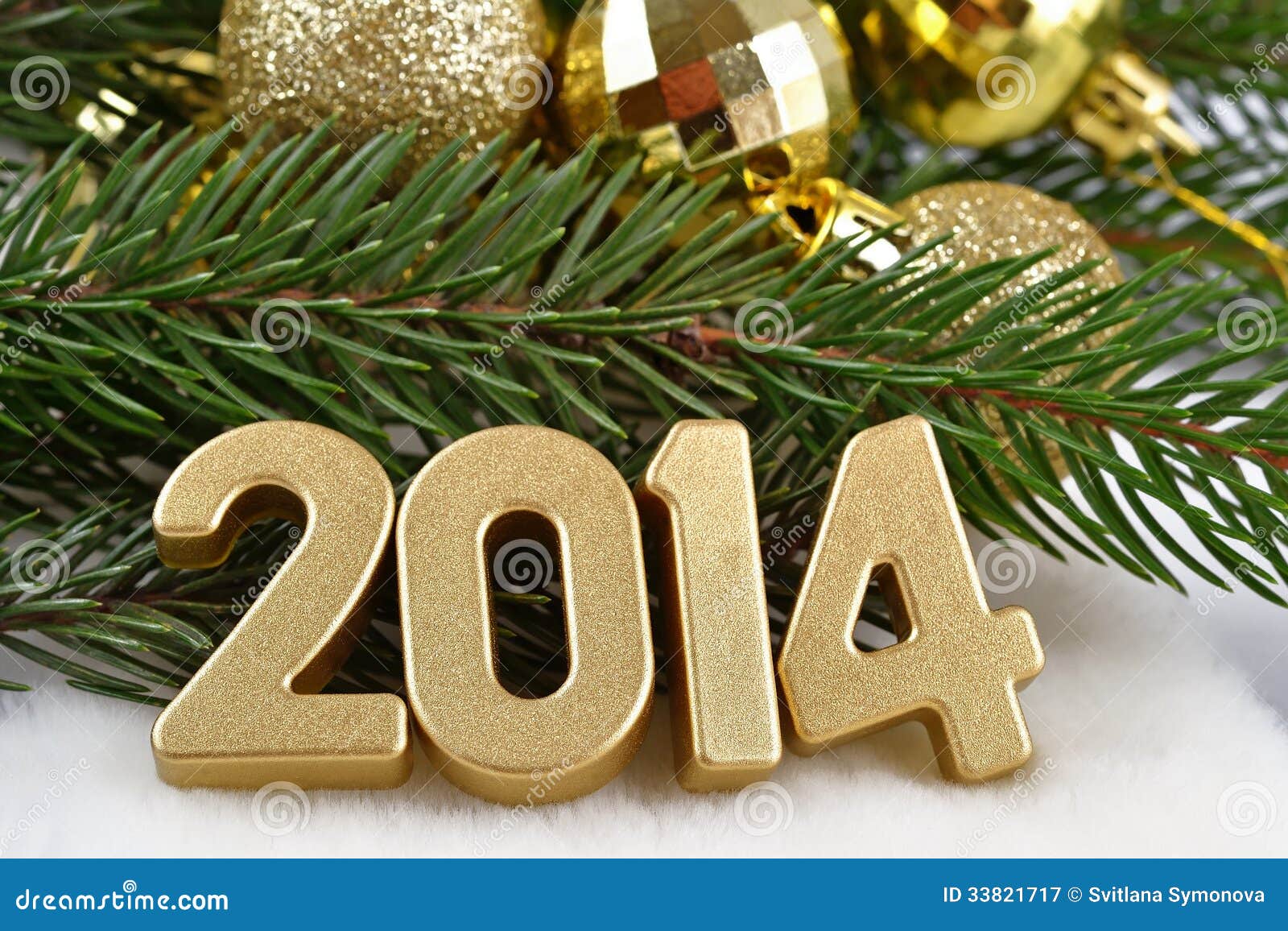 Het Jaar Gouden Cijfers Van 2014 Stock Afbeelding - Image of element ...