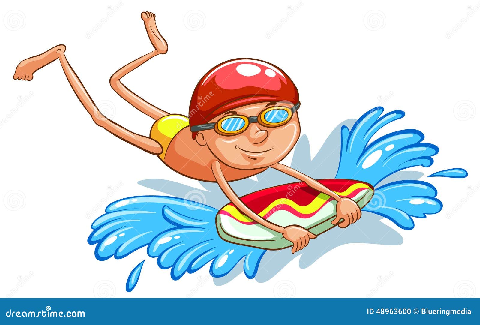 Het jonge jongen zwemmen vector illustratie. Illustratie bestaande uit ...