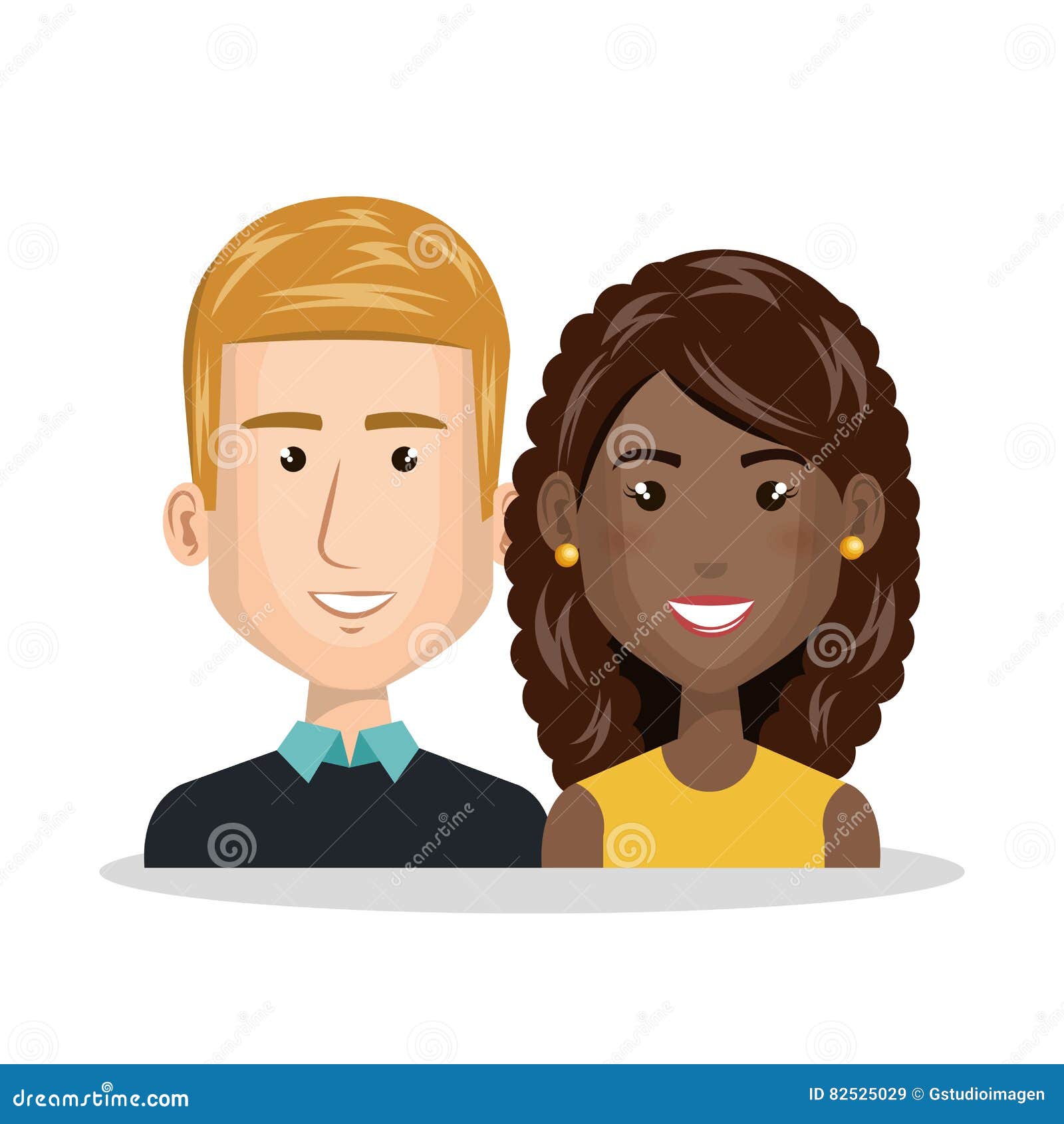 Het Jonge Pictogram Van Paarkarakters Stock Illustratie - Illustration ...