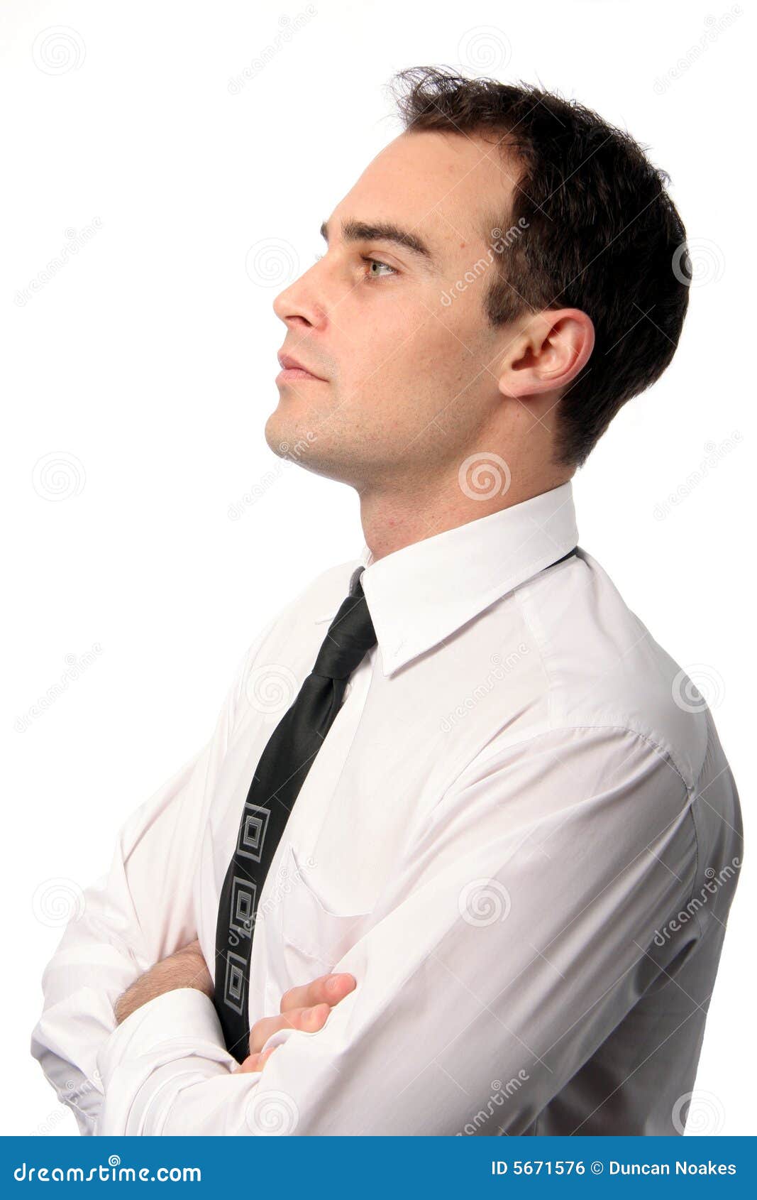 Het Jonge Profiel Van De Zakenman Stock Foto - Image of wapens, bureau ...