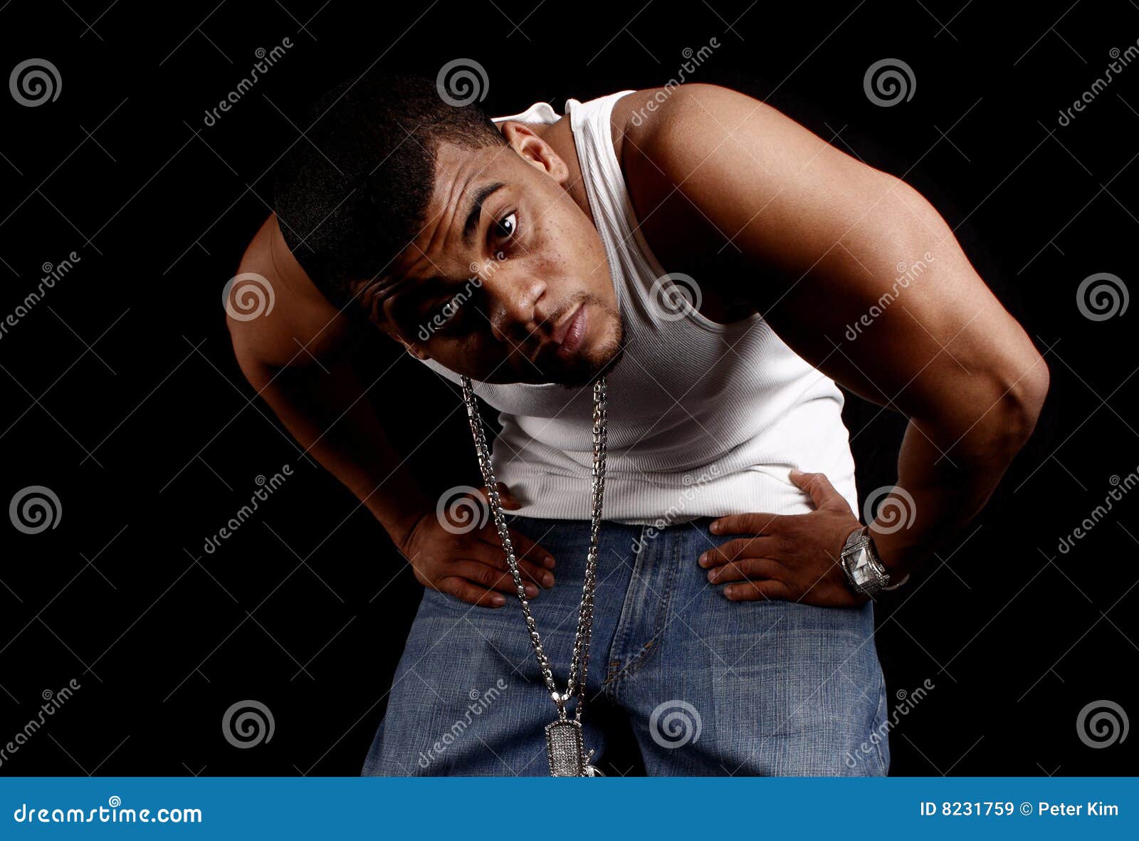 Het Jonge Zwarte Mannelijke Hunching Stock Afbeelding - Image of naald ...