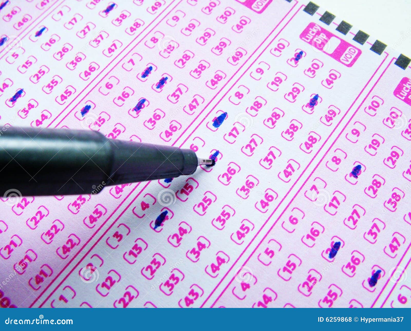 Het kaartje van de loterij stock foto. Image of document - 6259868