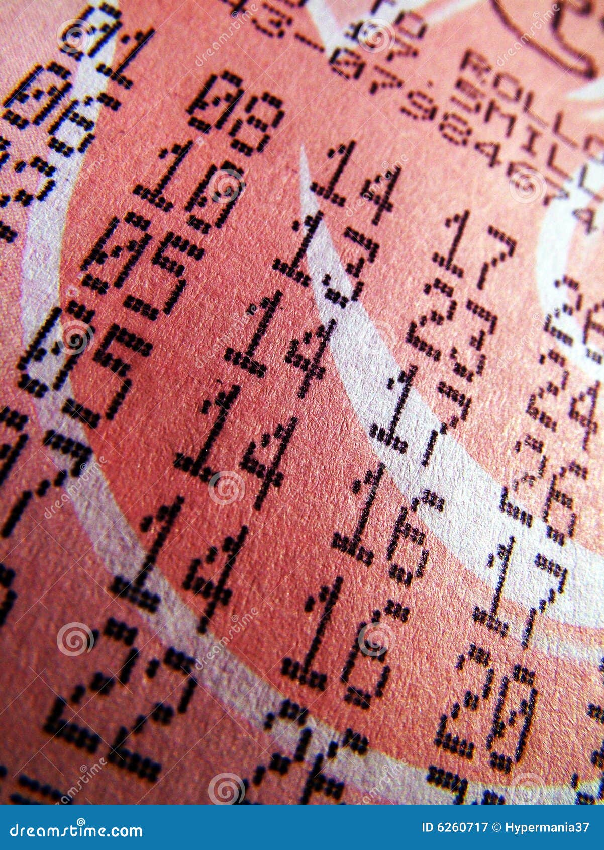 Het kaartje van de loterij stock afbeelding. Image of kans - 6260717