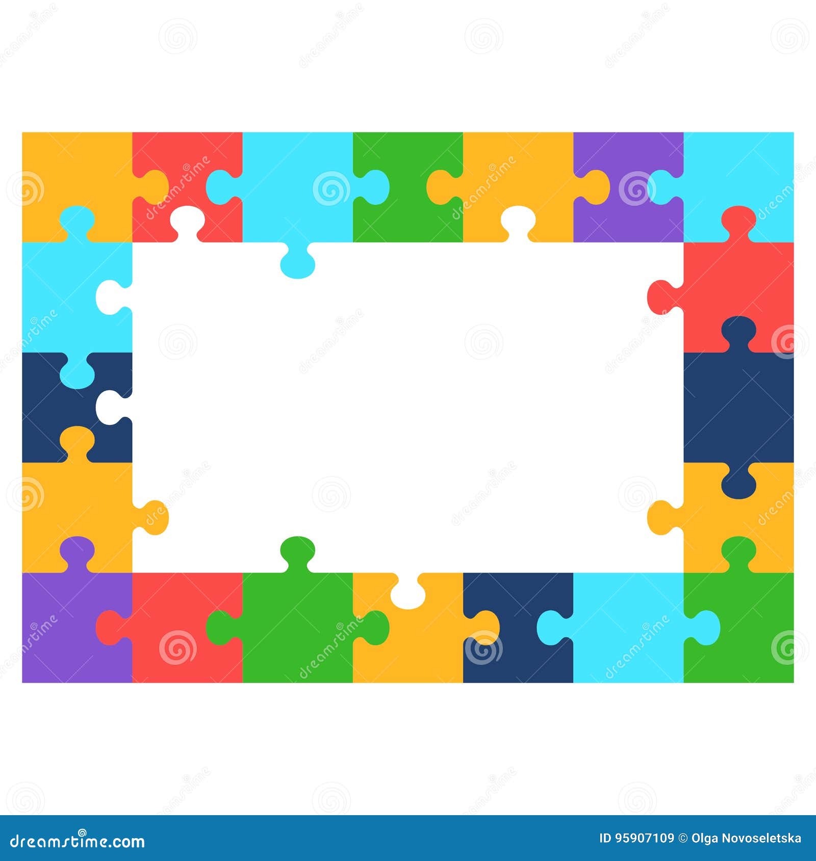 Het Kader Van Het Kleurenraadsel Vector Illustratie - Illustration of ...