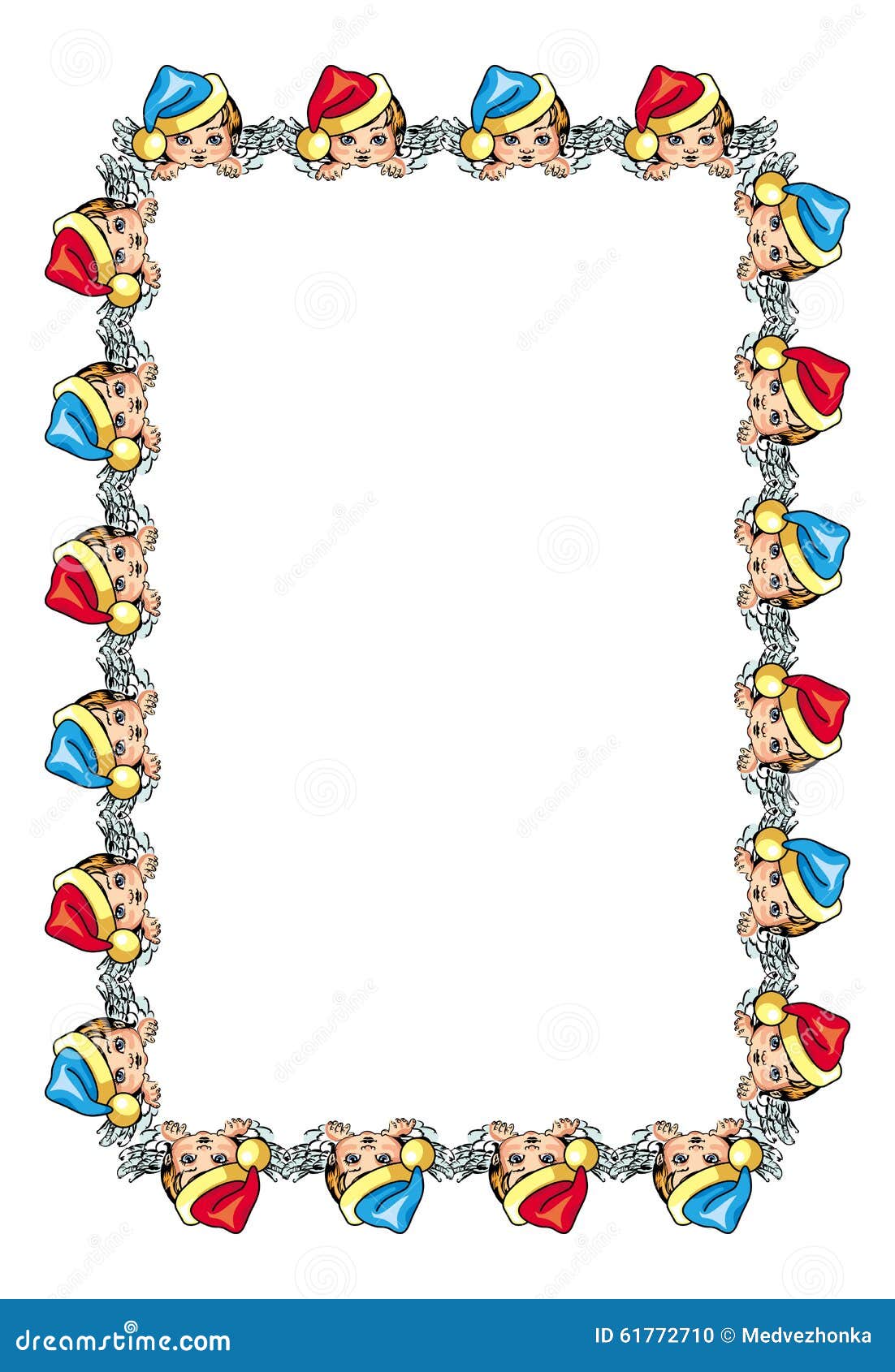 Het Kader Van Vakantiekerstmis Met Engelen Vector Illustratie ...