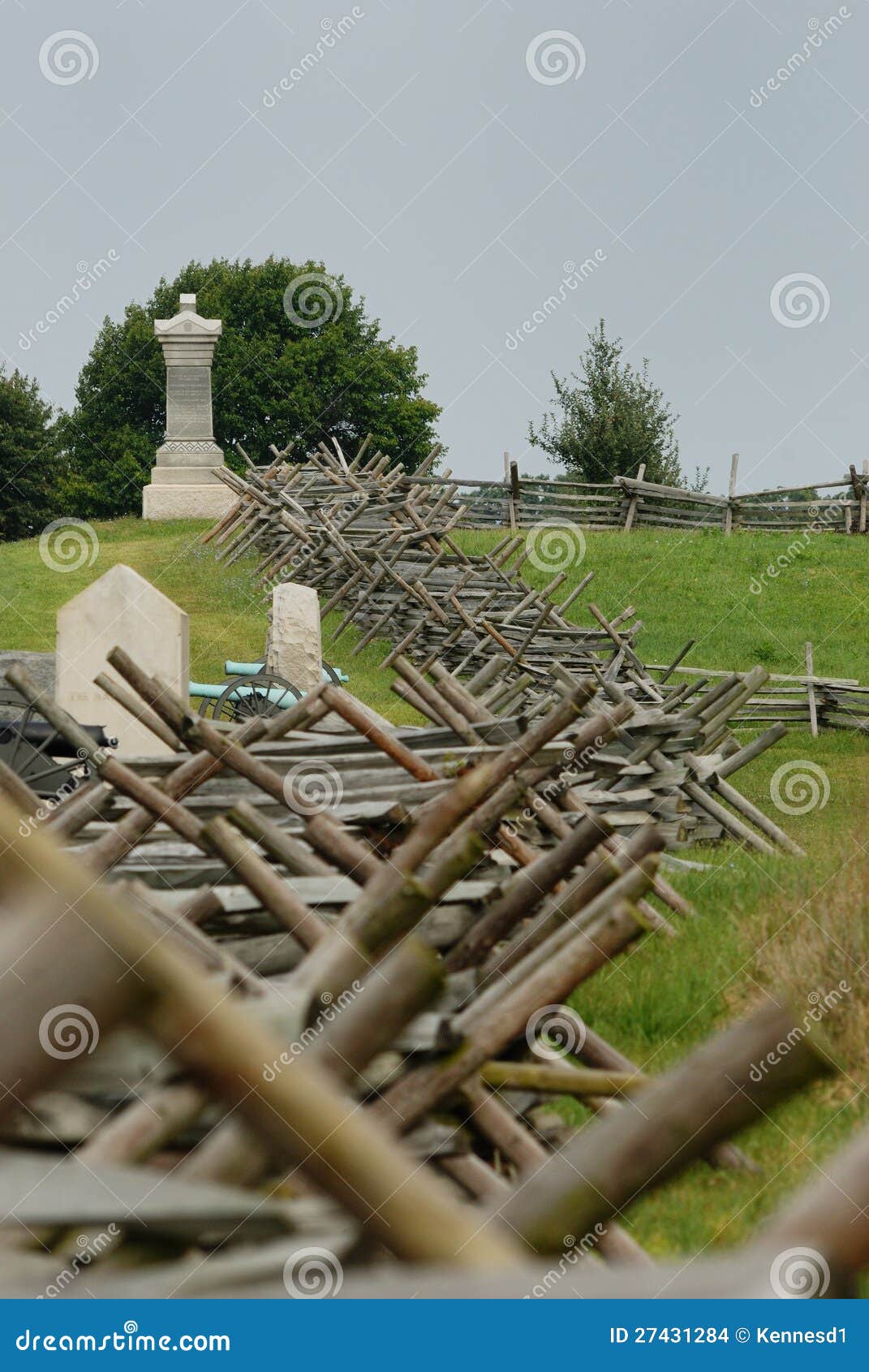 Het Kanon En De Omheining Van Gettysburg Stock Foto - Image of land ...