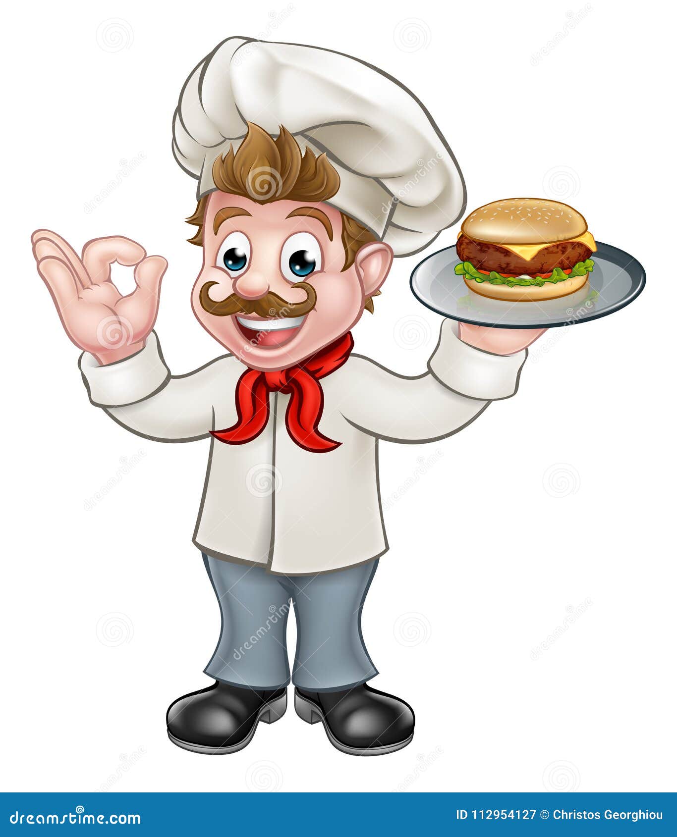 Het Karakter Van Chef-kokholding Burger Cartoon Vector Illustratie ...