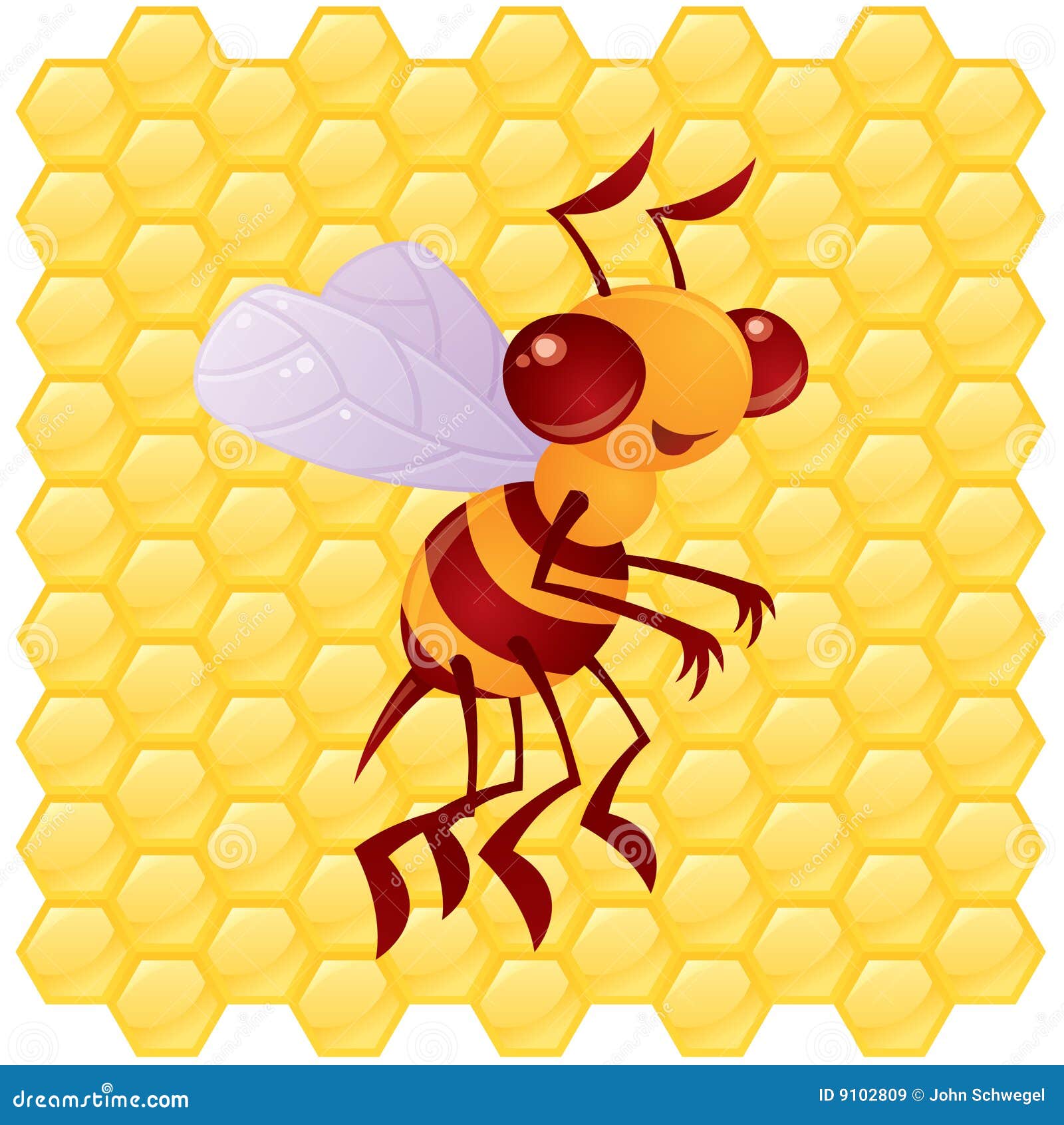 Het Karakter Van De Bij Van De Honing Vector Illustratie - Illustration ...