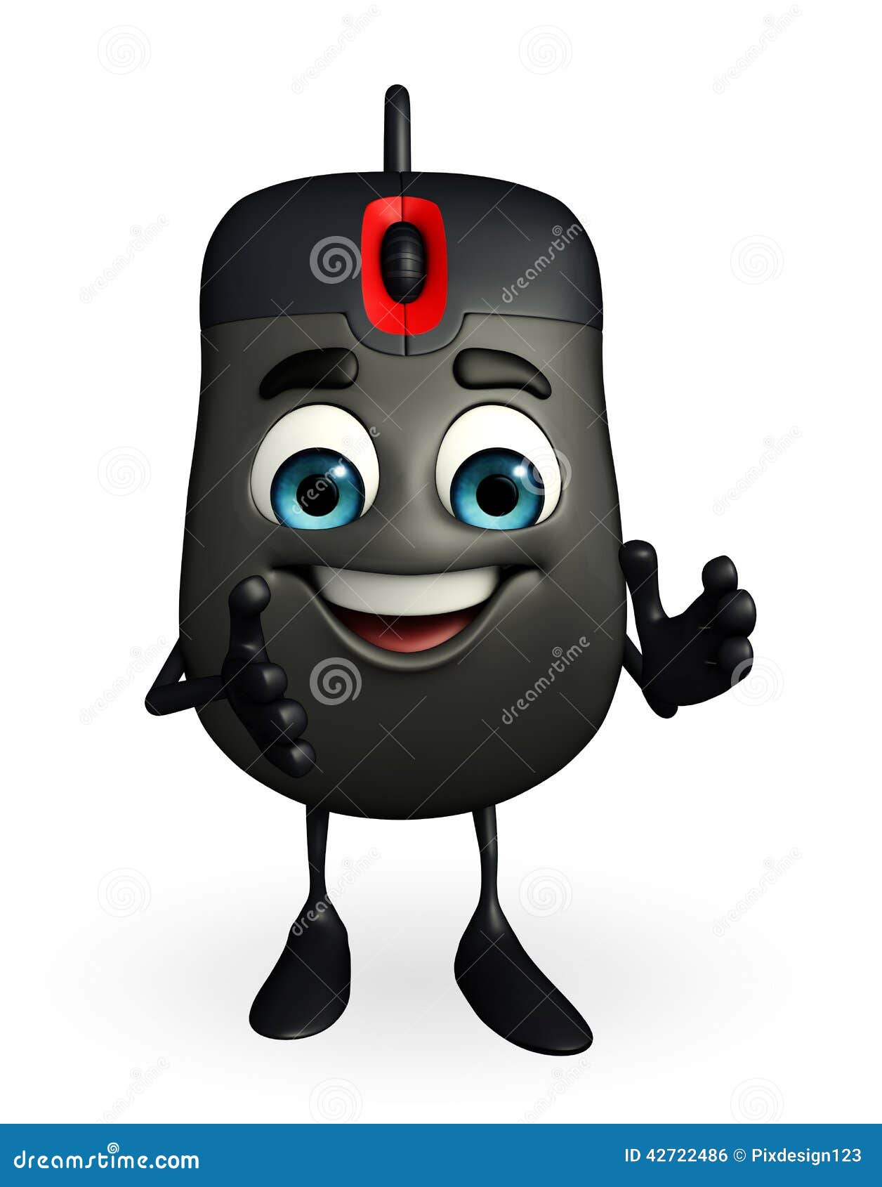 Het Karakter Van De Computermuis Met Het Slaan Stelt Stock Illustratie ...