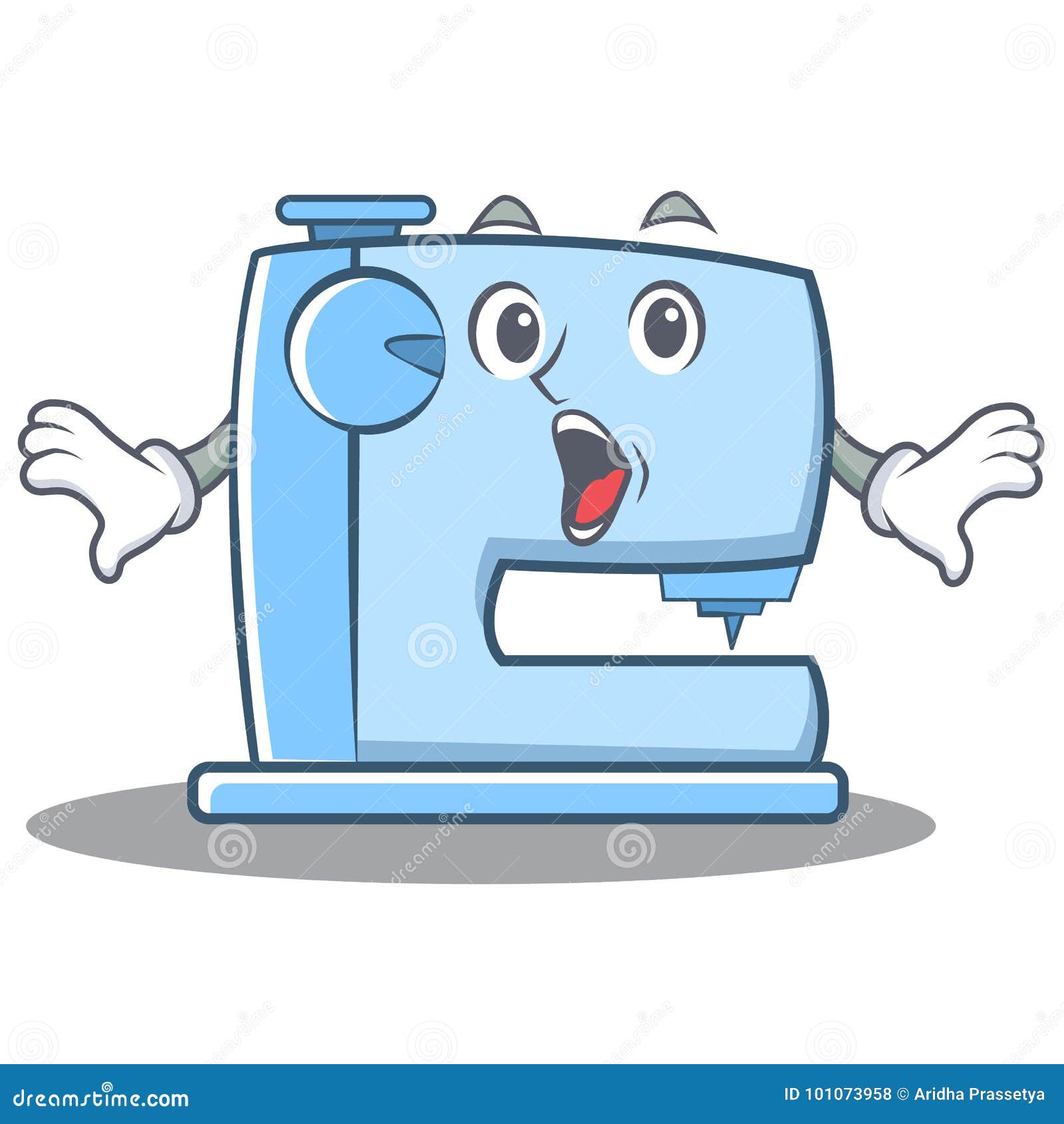 Het Karakter Van De Surpirsed Naaimachine Emoticon Vector Illustratie ...