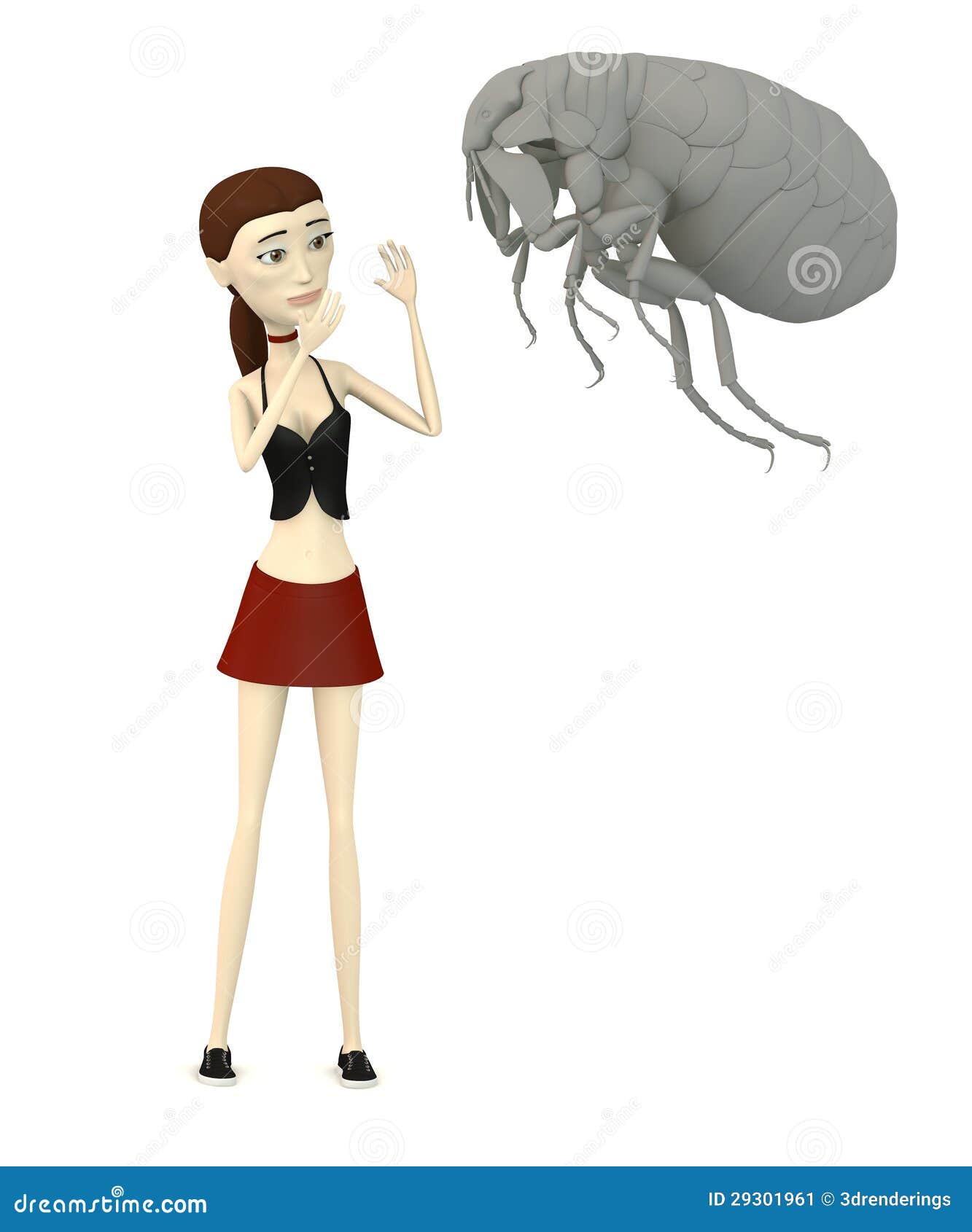 Het Karakter Van Het Beeldverhaal Met Vlo Stock Illustratie ...