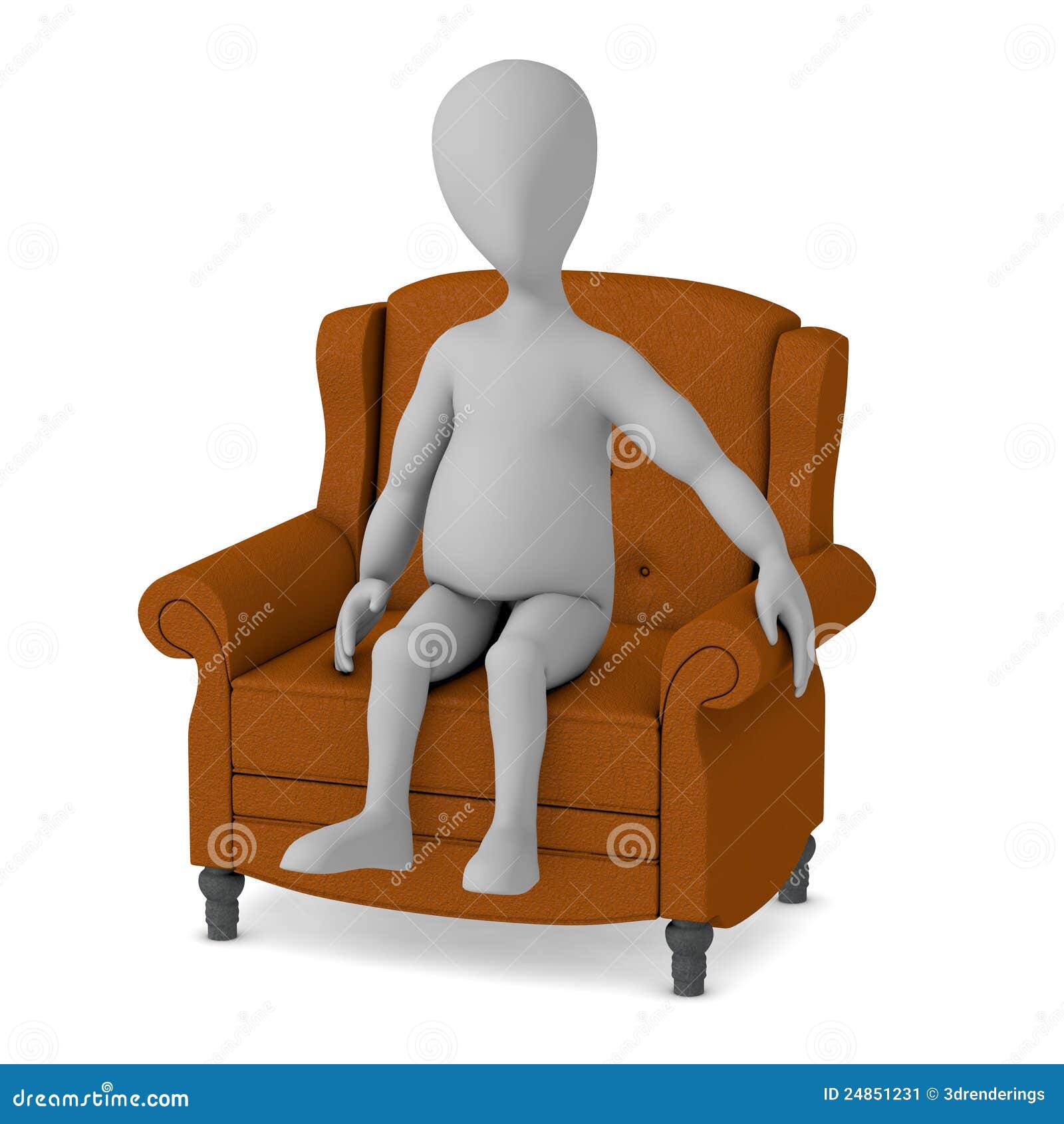 Het Karakter Van Het Beeldverhaal Zit Op Stoel Stock Illustratie ...