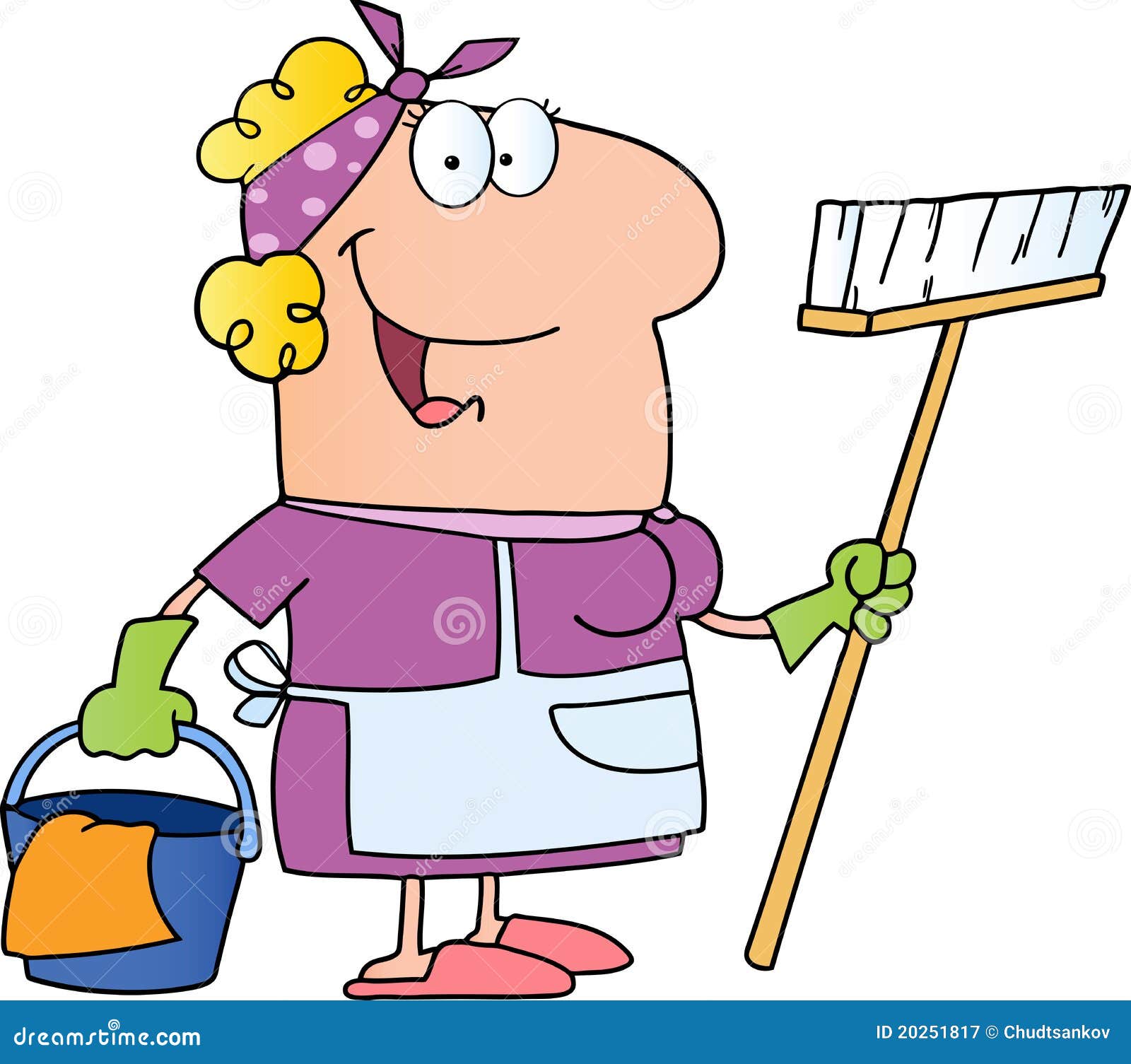 Het Karakter Van Het Schoonmaaksterbeeldverhaal Vector Illustratie ...