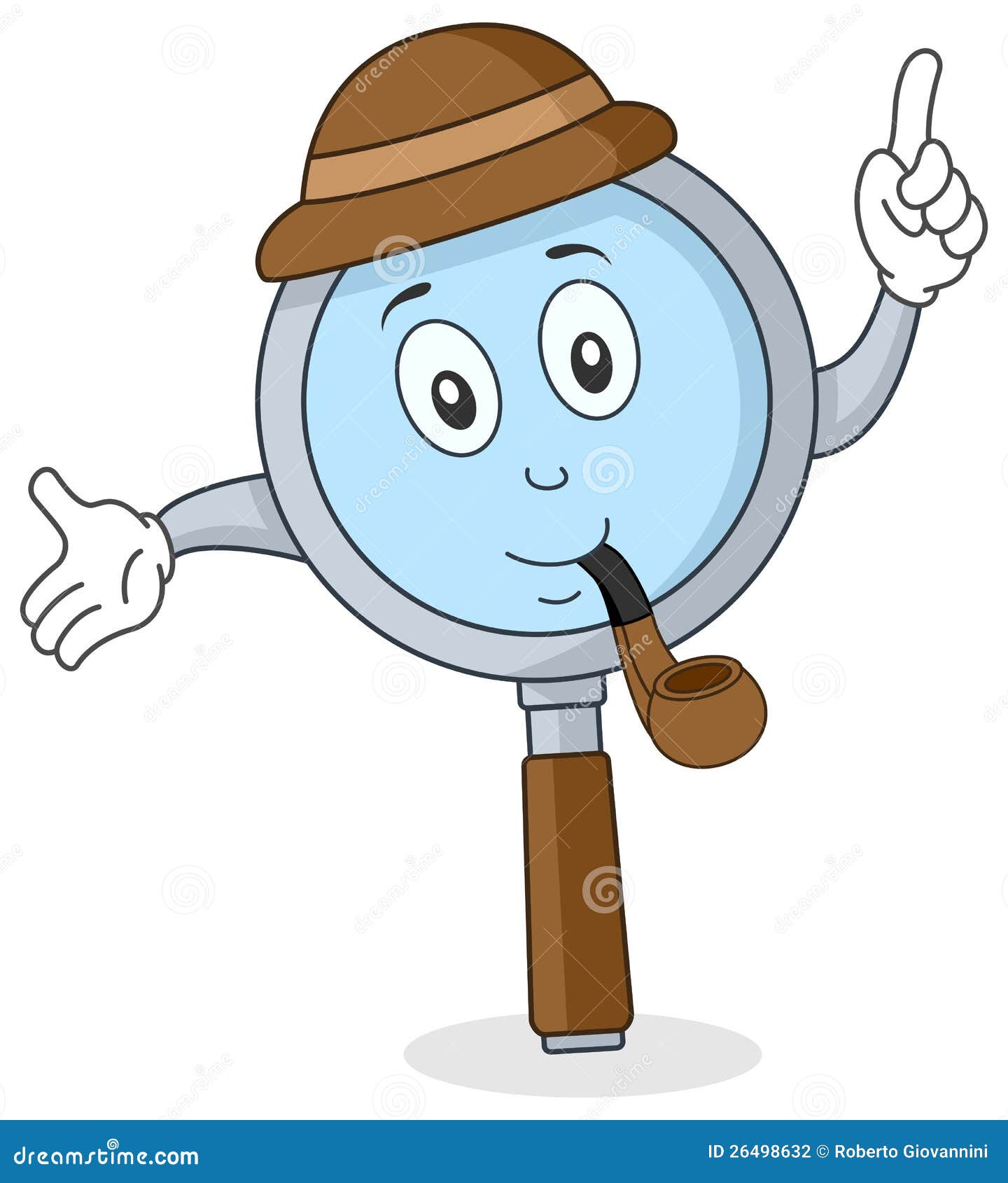 Het Karakter Van Het Vergrootglas Vector Illustratie - Illustration of ...