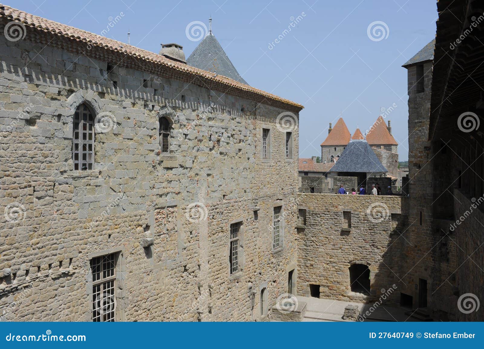 Het Kasteel Van Comtal Op De Citadel Van Carcassonne Stock Afbeelding ...